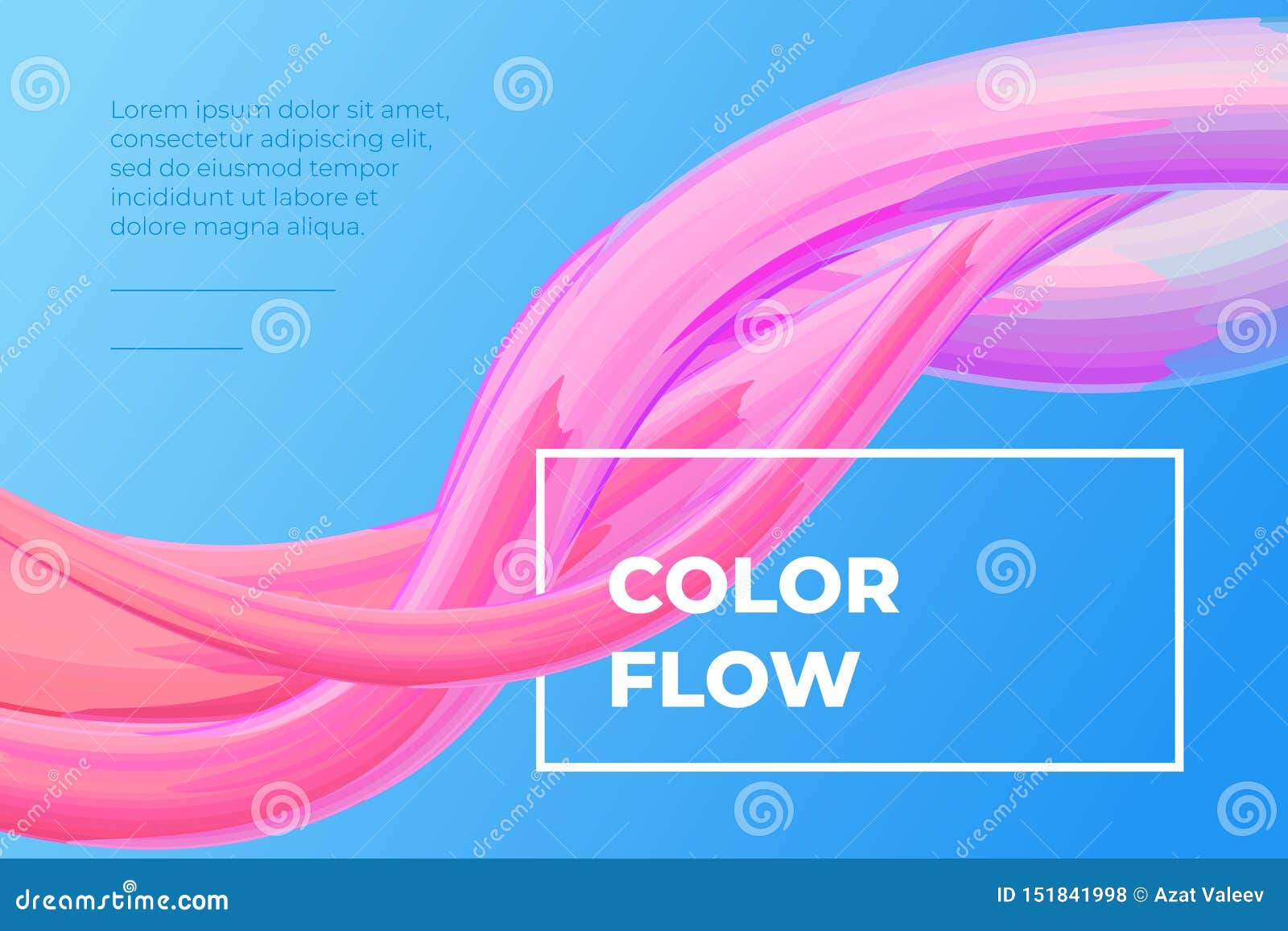 Modern Colorful Fluid Flow Poster. Wave Liquid Shape in Blue Color ...
