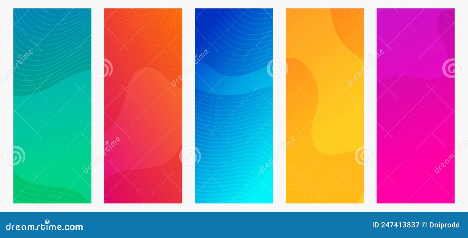 Modern Colorful Gradient Background with Wave Lines Stock Vector ...