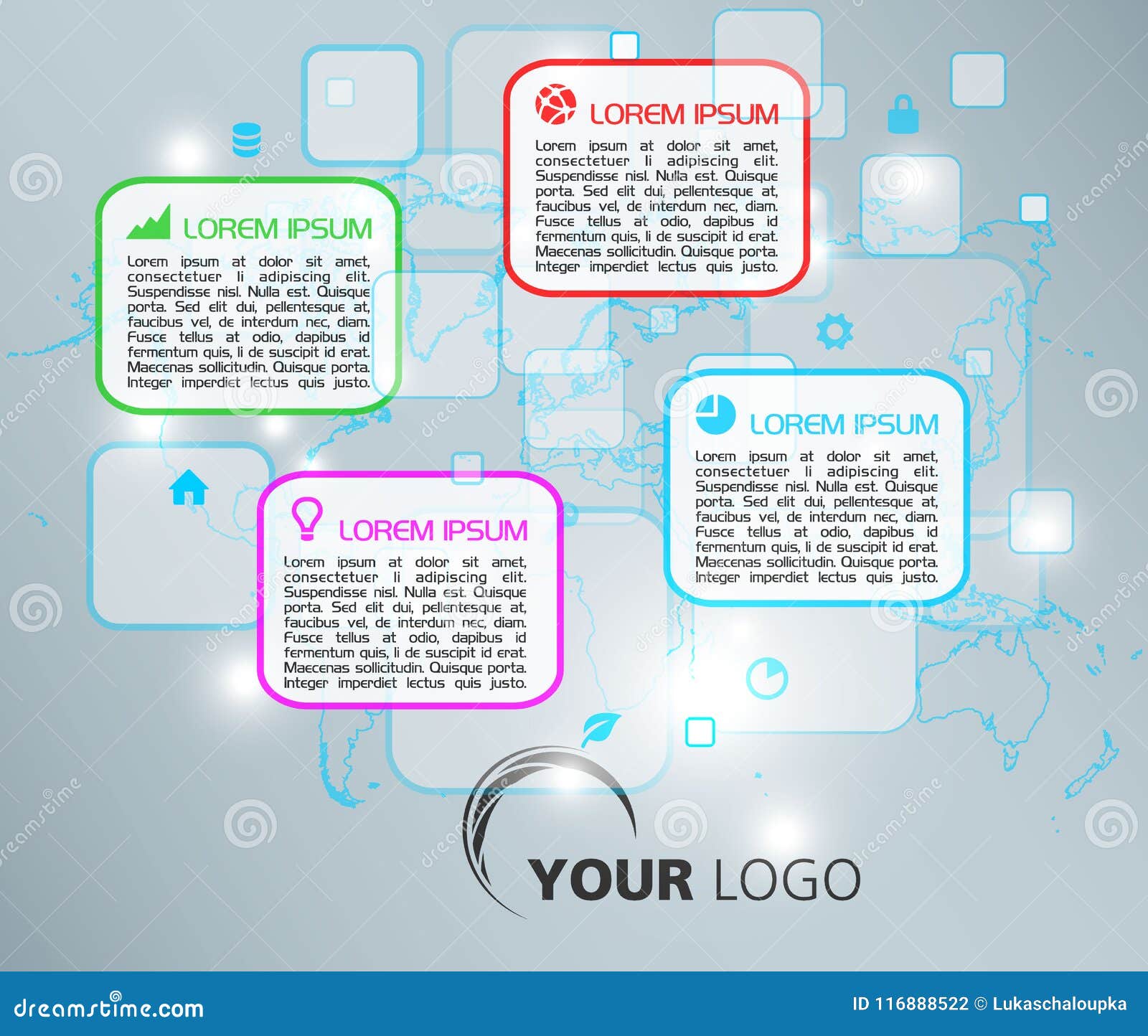 Modern Colorful Infographics Options Template Vector with Rectangle ...
