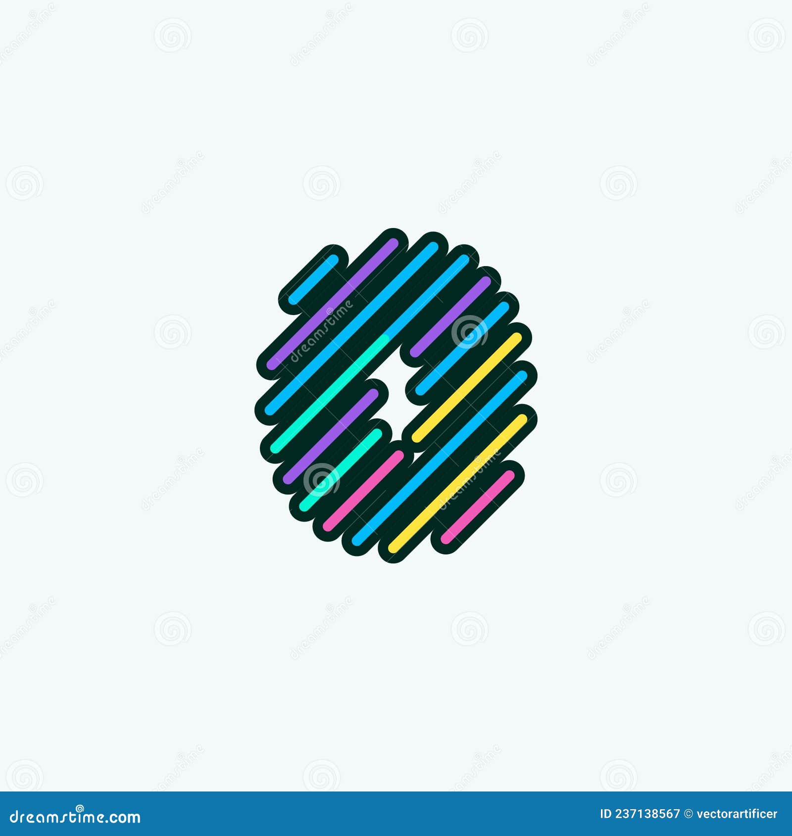 Modern Colorful 0 Number Element Logo Design Template. Cute Comic ...