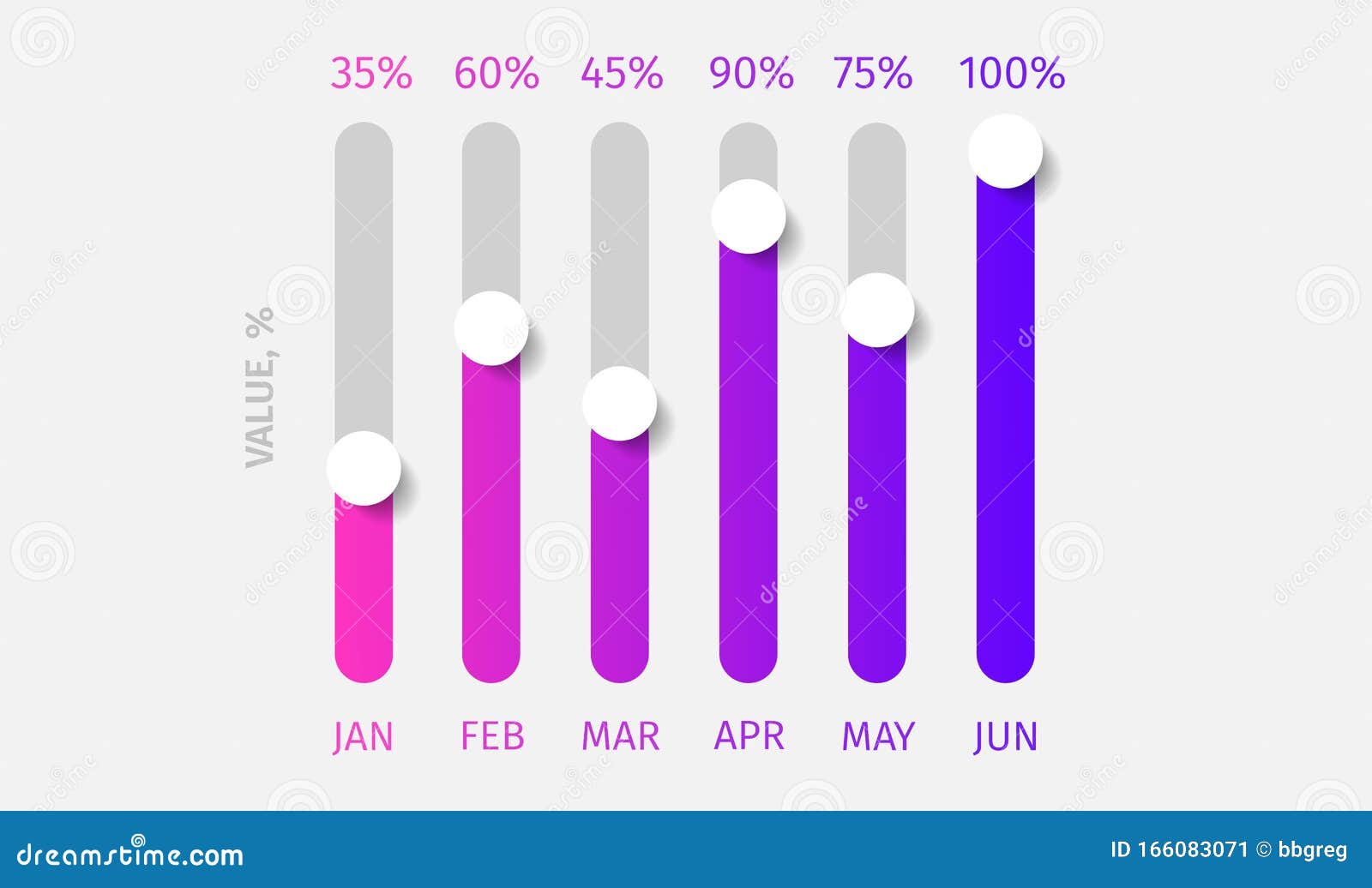 Modern Colorful Purple and Blue Gradient 3d Growth Chart, Graph ...