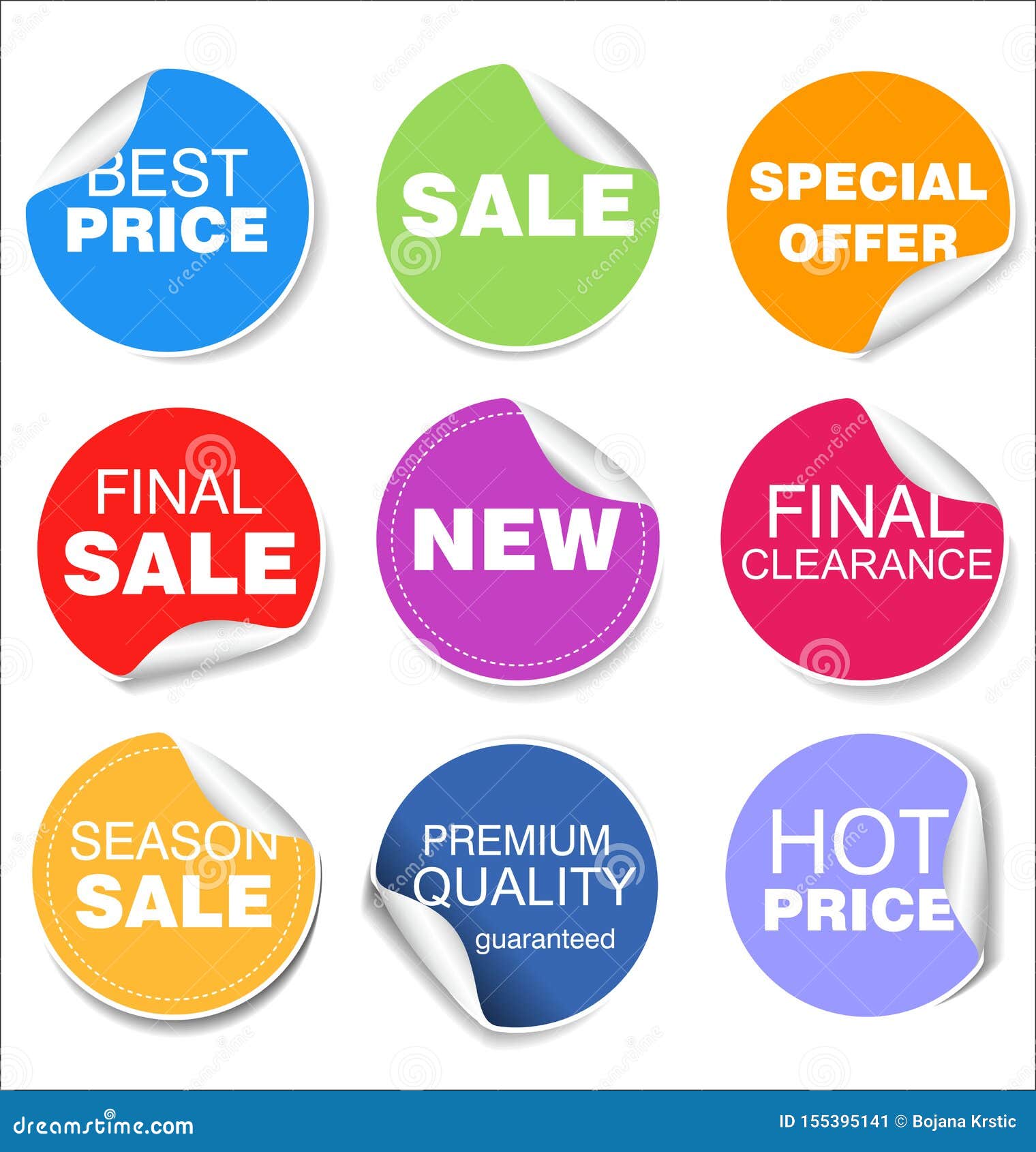 Modern Colorful Sale Stickers Collection Stock Illustration ...