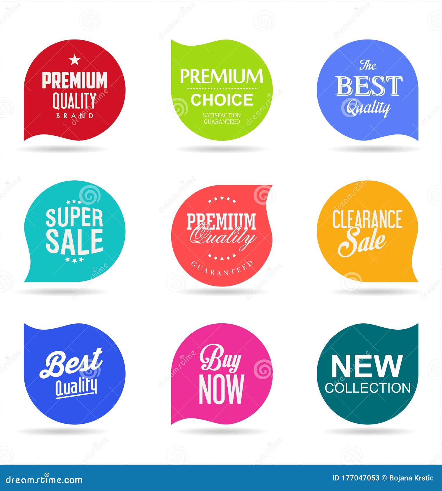 Modern Colorful Sales Badges Collection Stock Vector - Illustration of ...