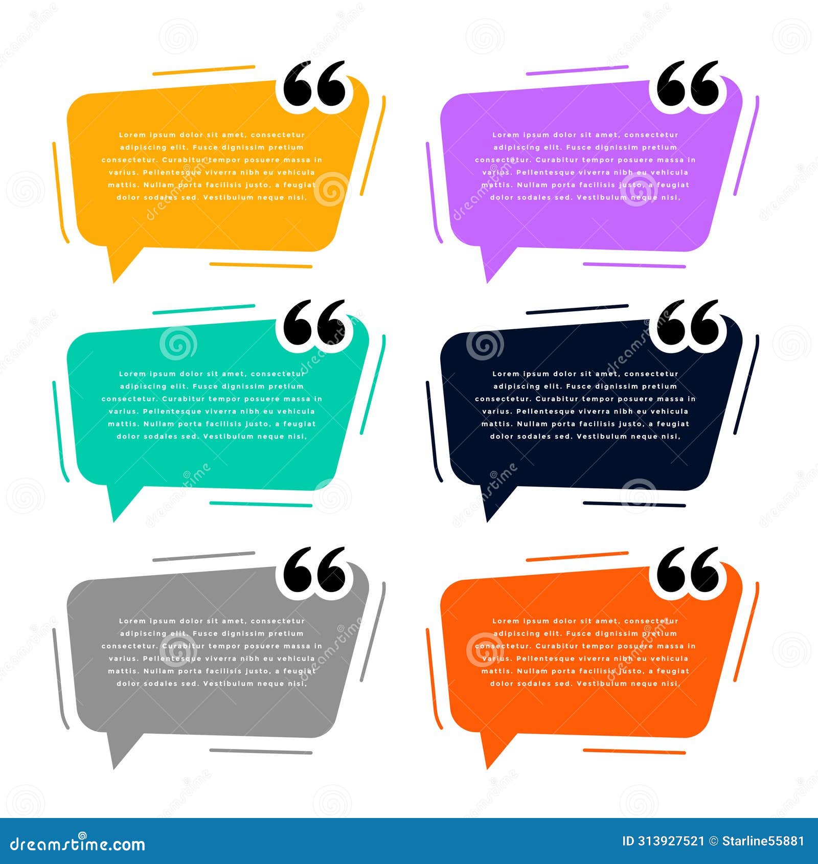 Modern Colorful Set of Quote Mark Templates Stock Vector - Illustration ...