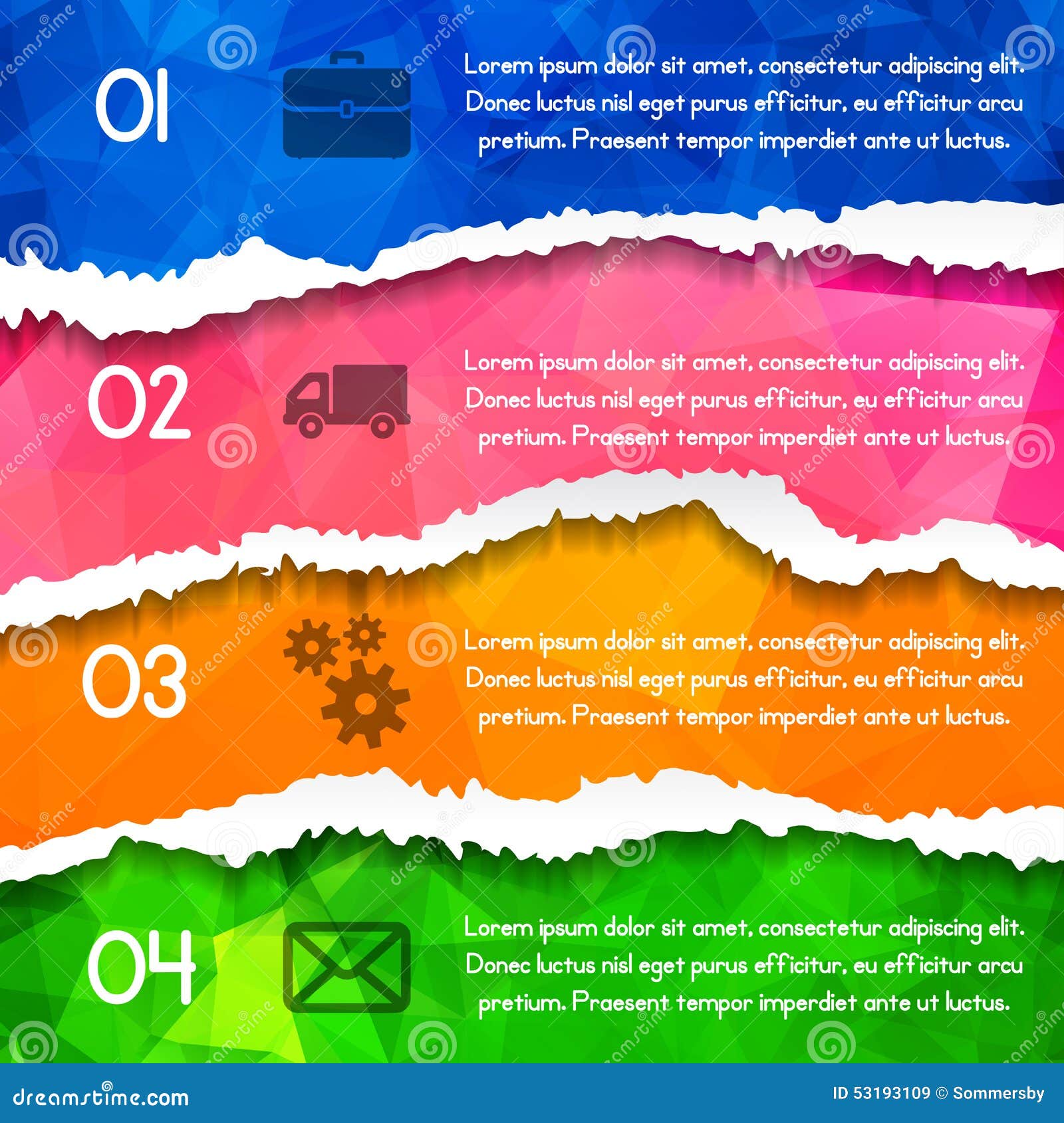 Modern Colorful Triangular Style Business Infographics. Vector I Stock ...