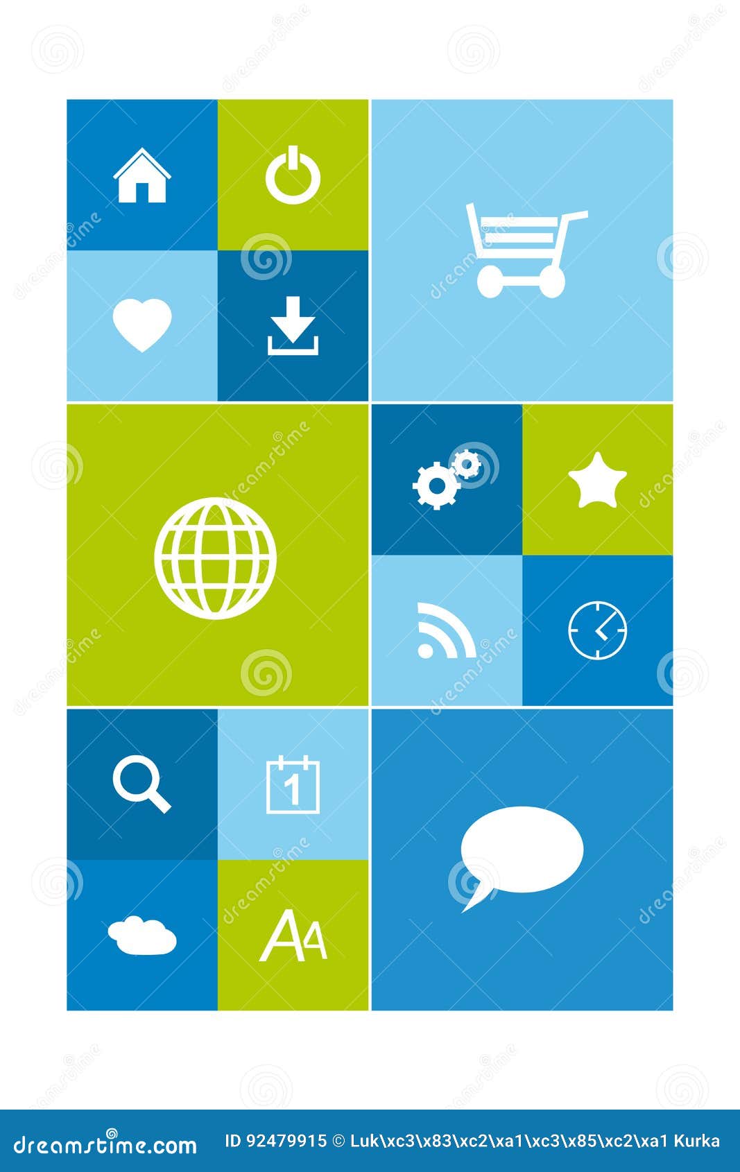 Modern Colorful User Interface in Flat Design, Metro Style Stock Vector ...