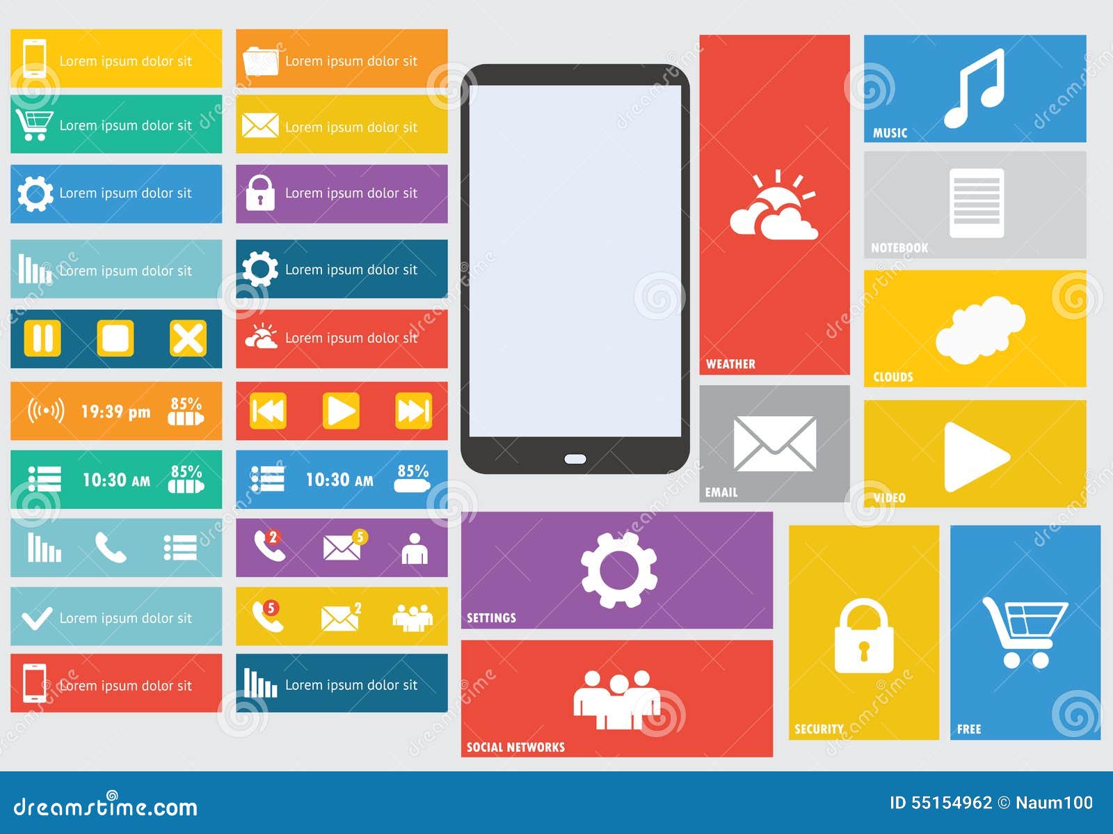 Modern Colorful User Interface Vector Stock Vector - Illustration of ...