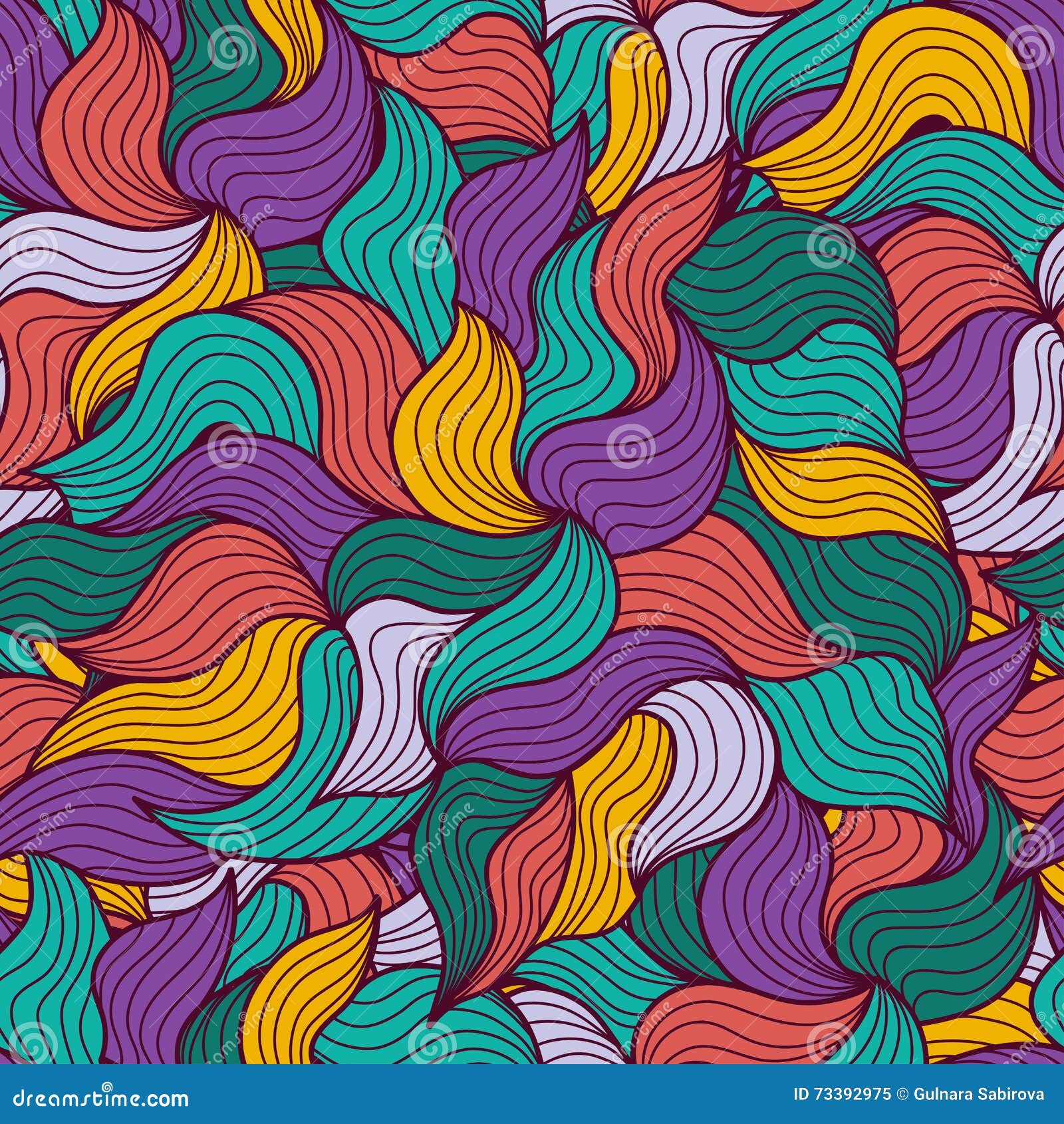 Modern Colorful Wavy Seamless Pattern. Vector Waves Background Stock ...