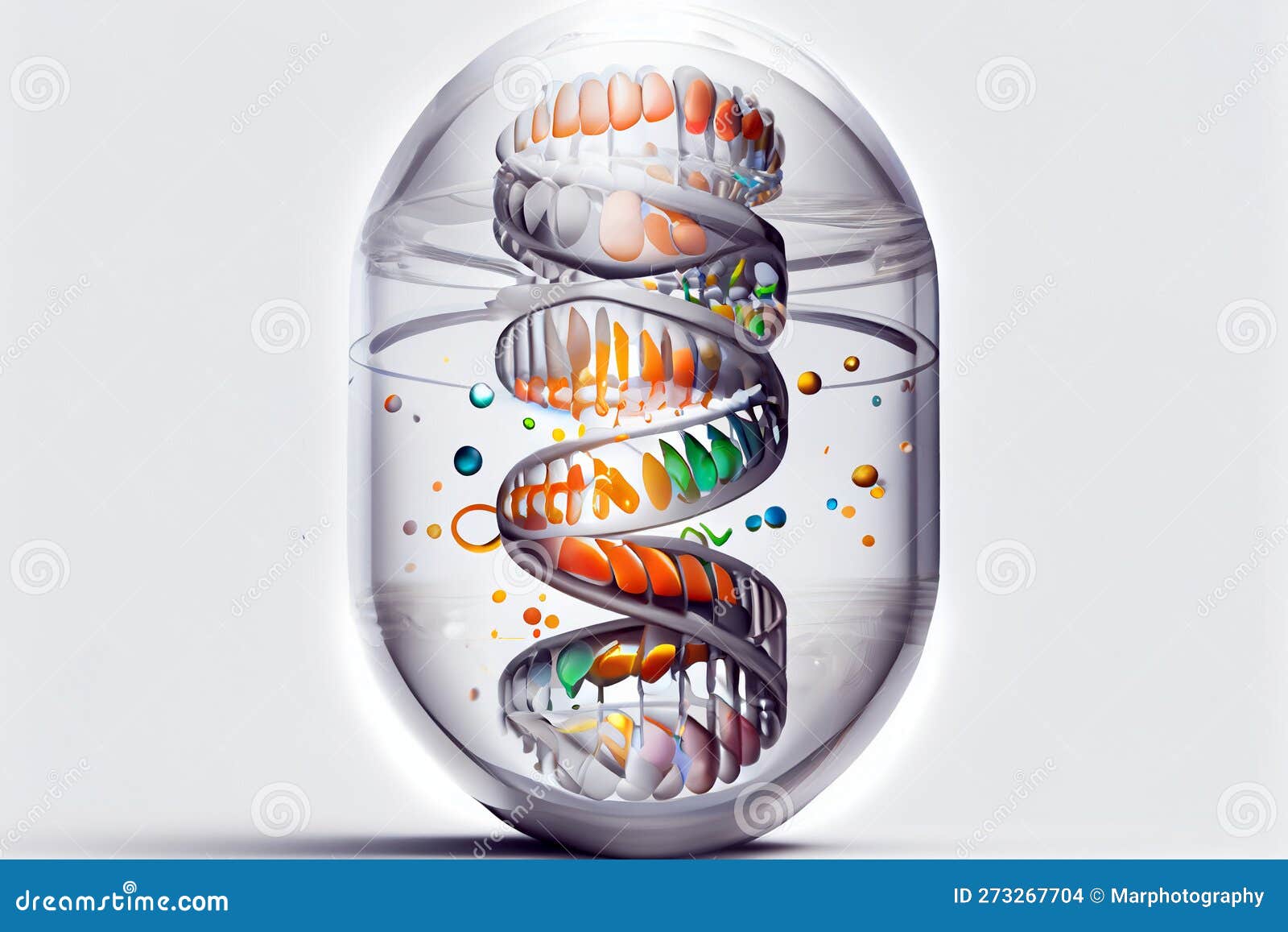 Modern Medicine with DNA Structure Inside Pill Concept Stock ...