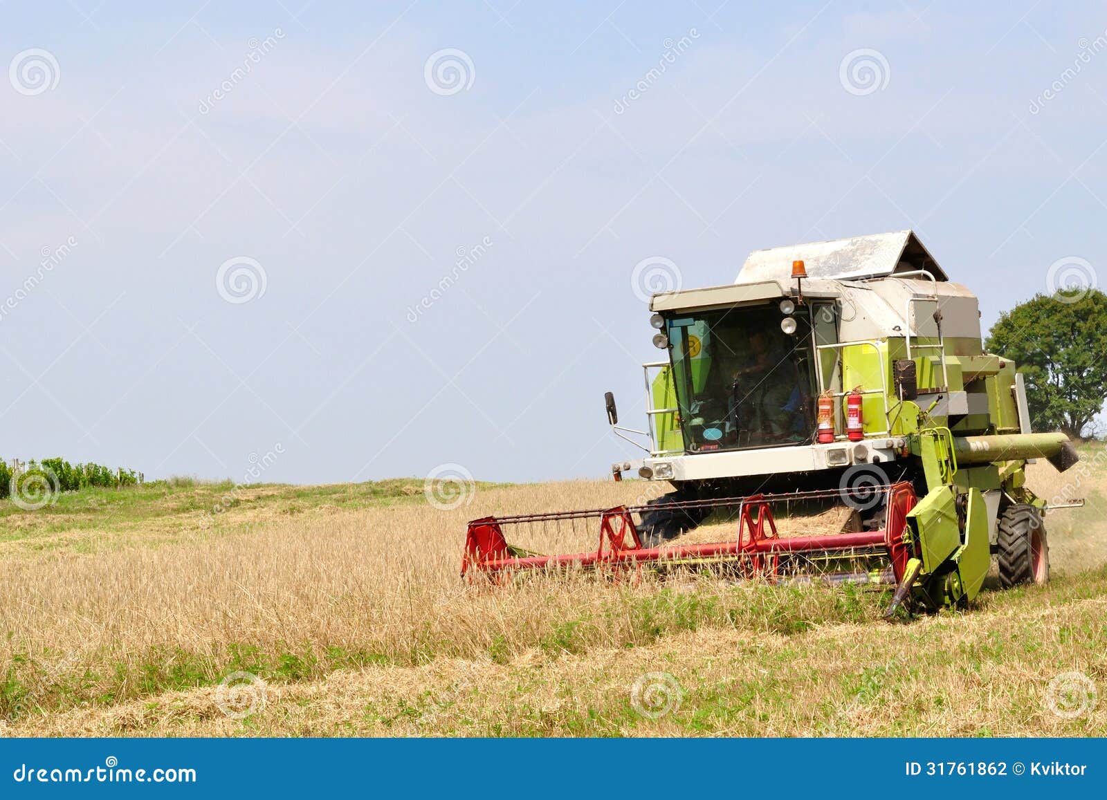 Modern Combine in the Field during Harvesting Stock Photo - Image of ...