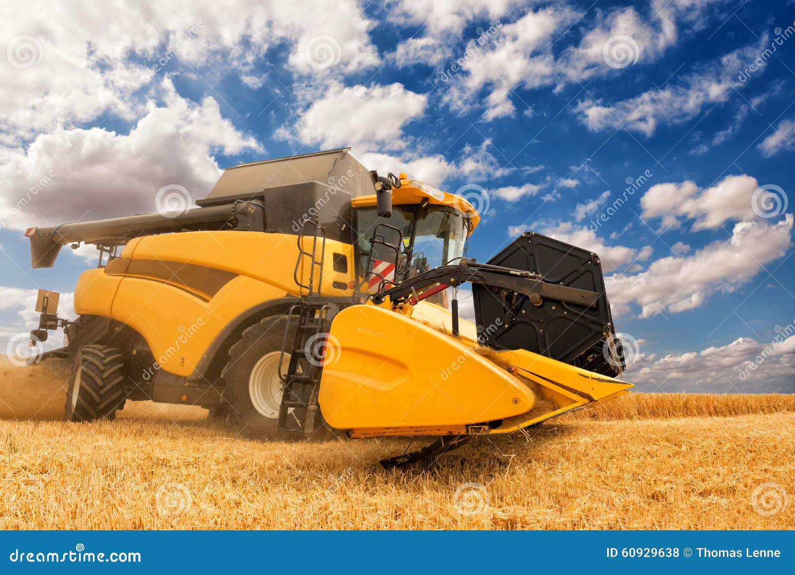 Modern Combine Harvester in Action. Stock Photo - Image of combine ...