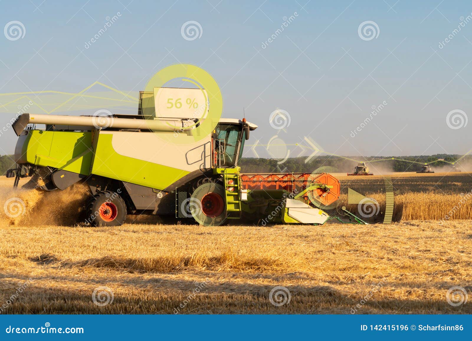A modern combine harvester stock photo. Image of modern - 142415196