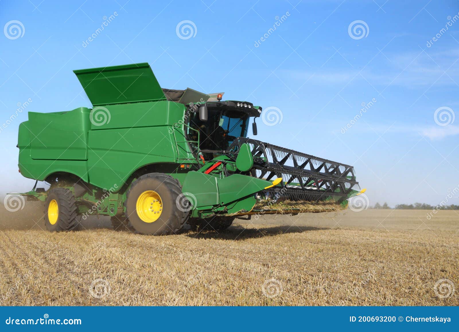 Modern Combine Harvester Working in Agricultural Field Editorial Image ...