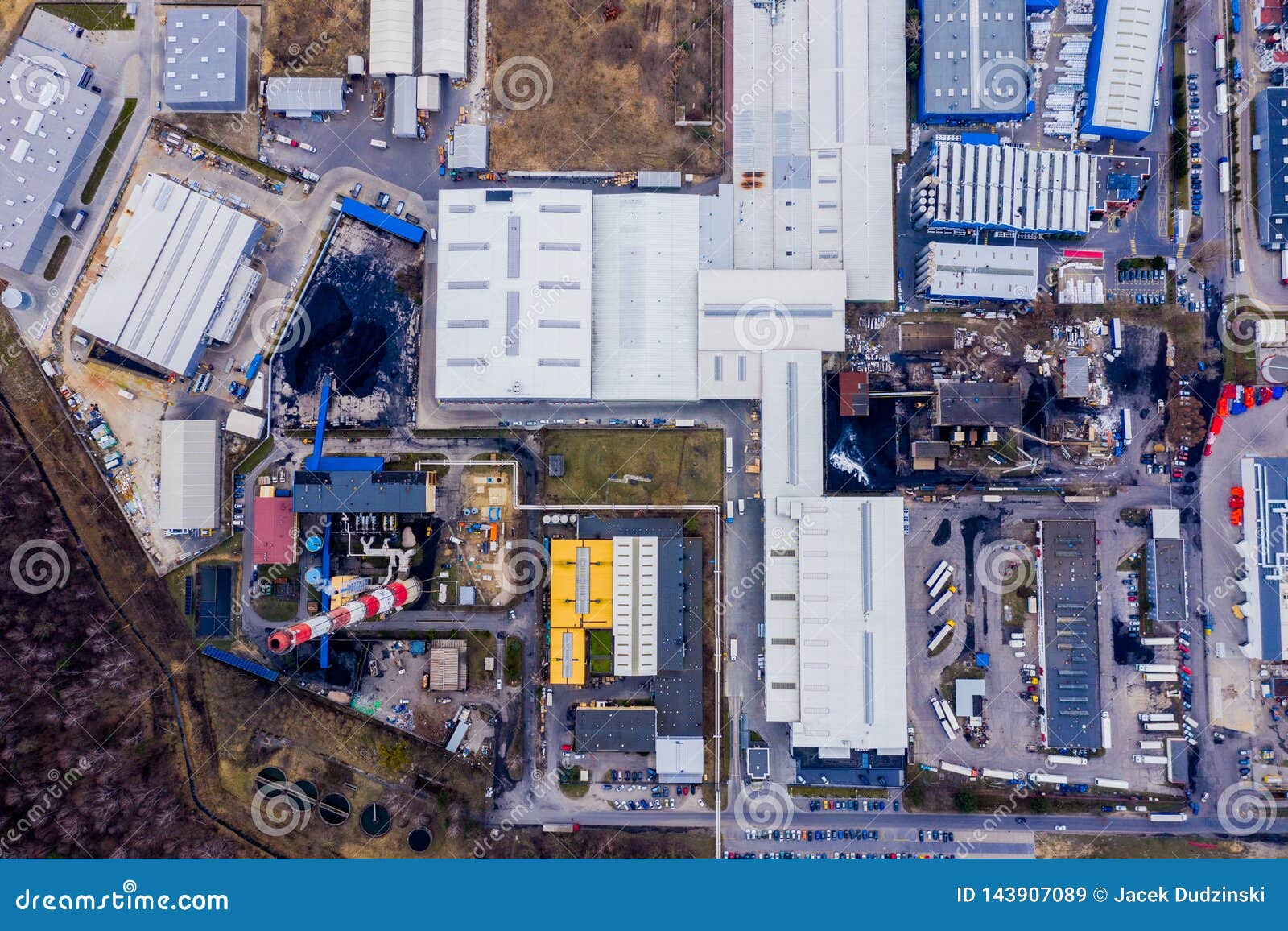 Modern Combined Heat and Power Plant from Above Stock Image - Image of ...