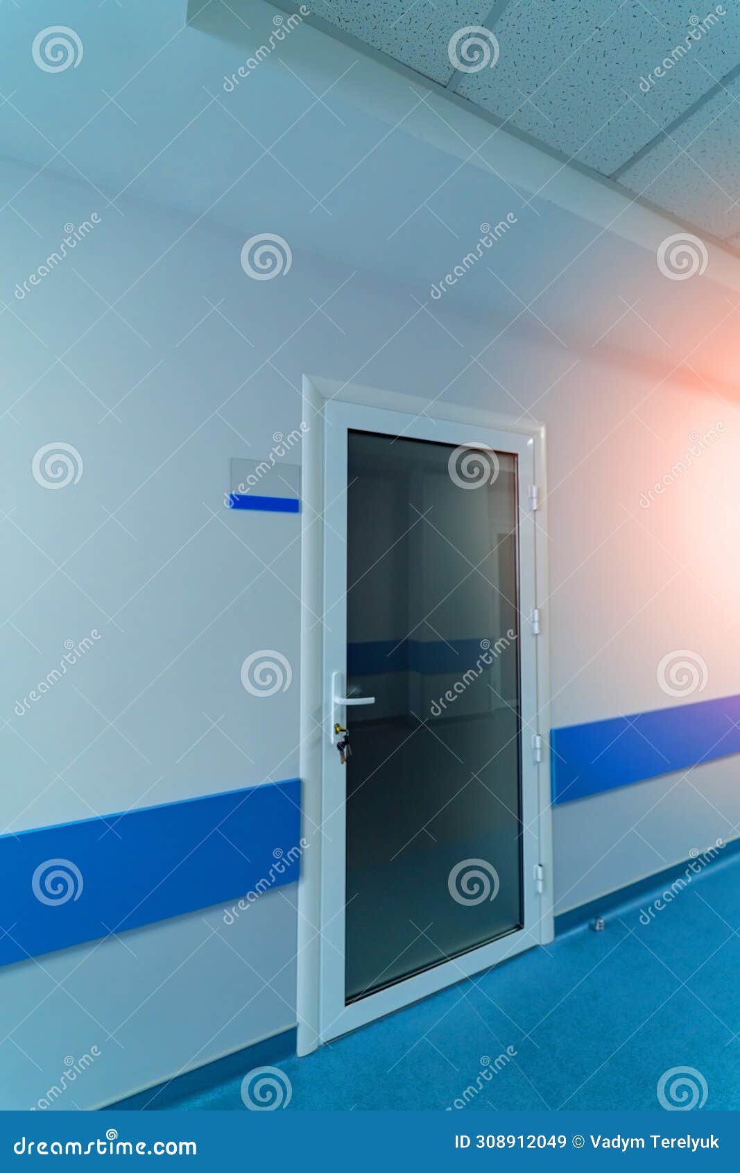 Modern Comfortable Door into Hospital Ward. Light White Interior in ...