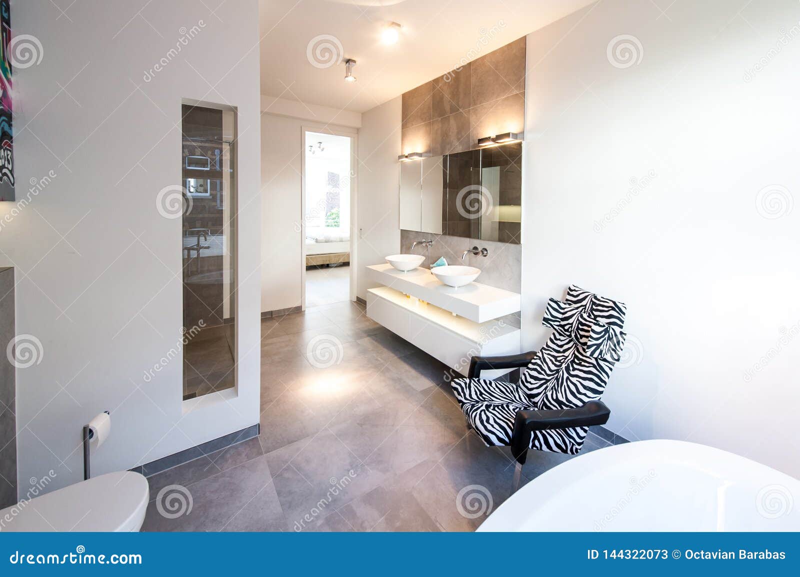 Modern and Comfortable Interior of a Bath Room Stock Image - Image of ...