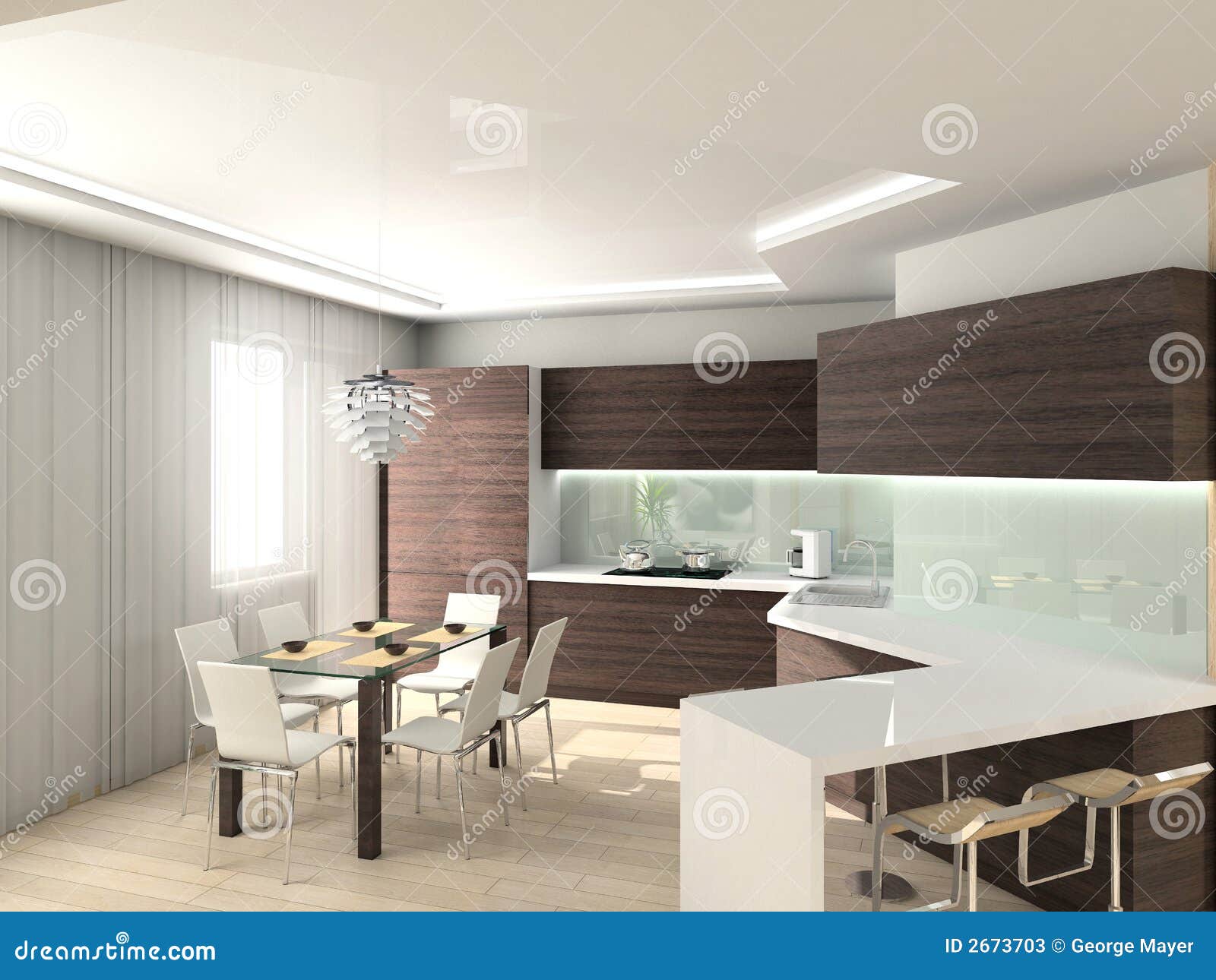 Modern Comfortable Kitchen. Stock Image - Image of estate, interior ...