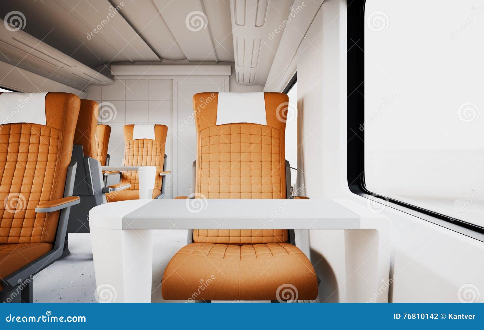 Modern Comfortable Leather Armchair Inside First Class Cabin Fast Speed ...