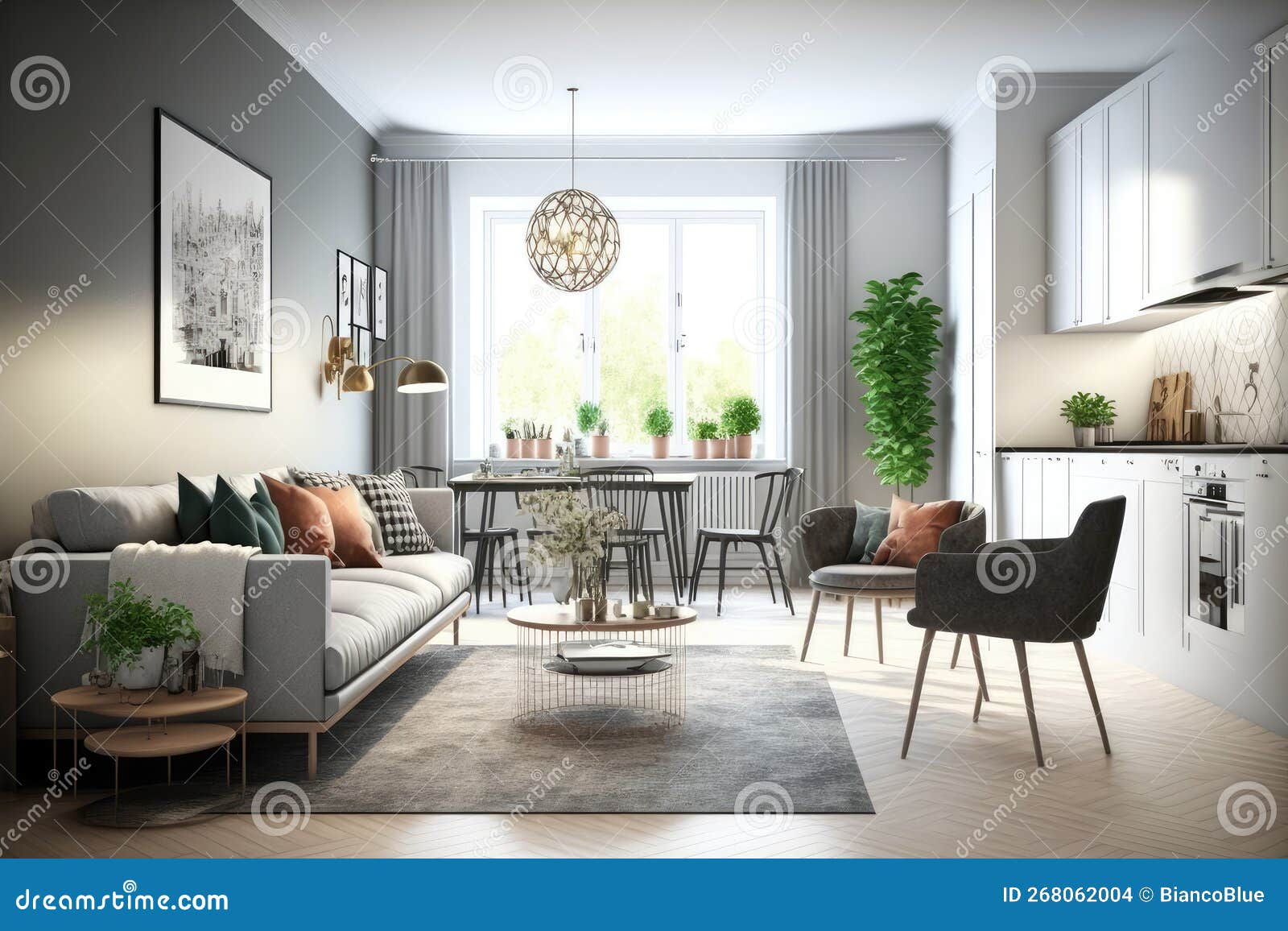 Modern Comfortable Living Room Interior Design Stock Illustration ...
