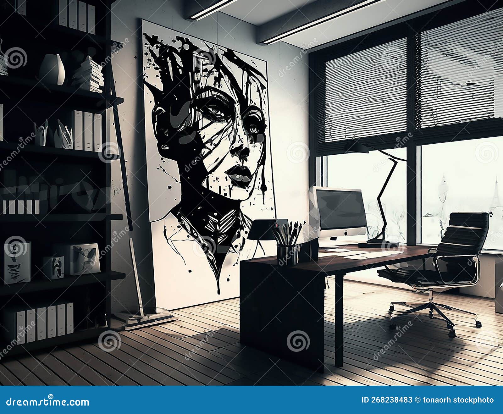 Modern and Comfortable Office Interior Design Stock Illustration ...