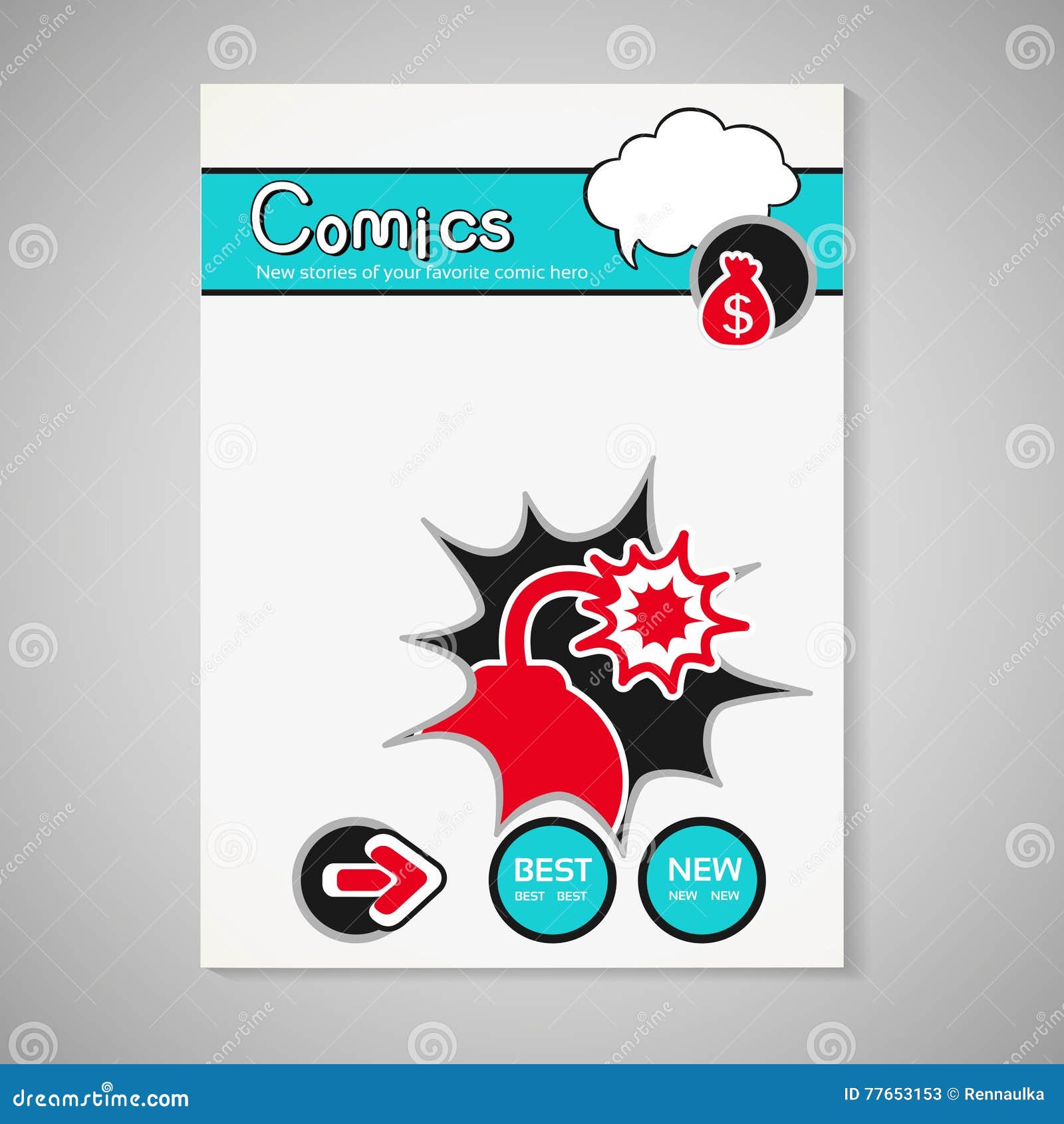 Modern Comics Book Cover, Brochure, Book, Flyer - Design Template With ...