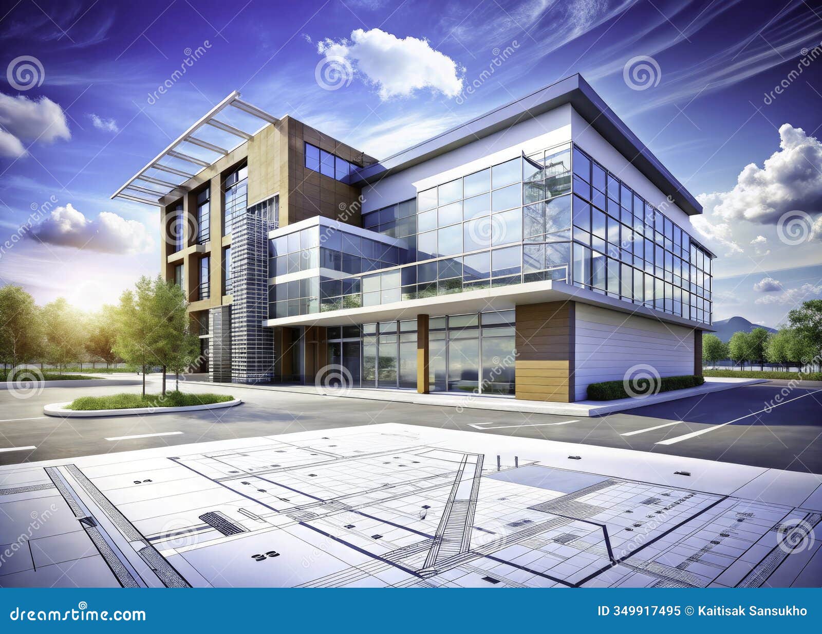 Modern Commercial Building Design Comprehensive Architectural Plans 3D ...