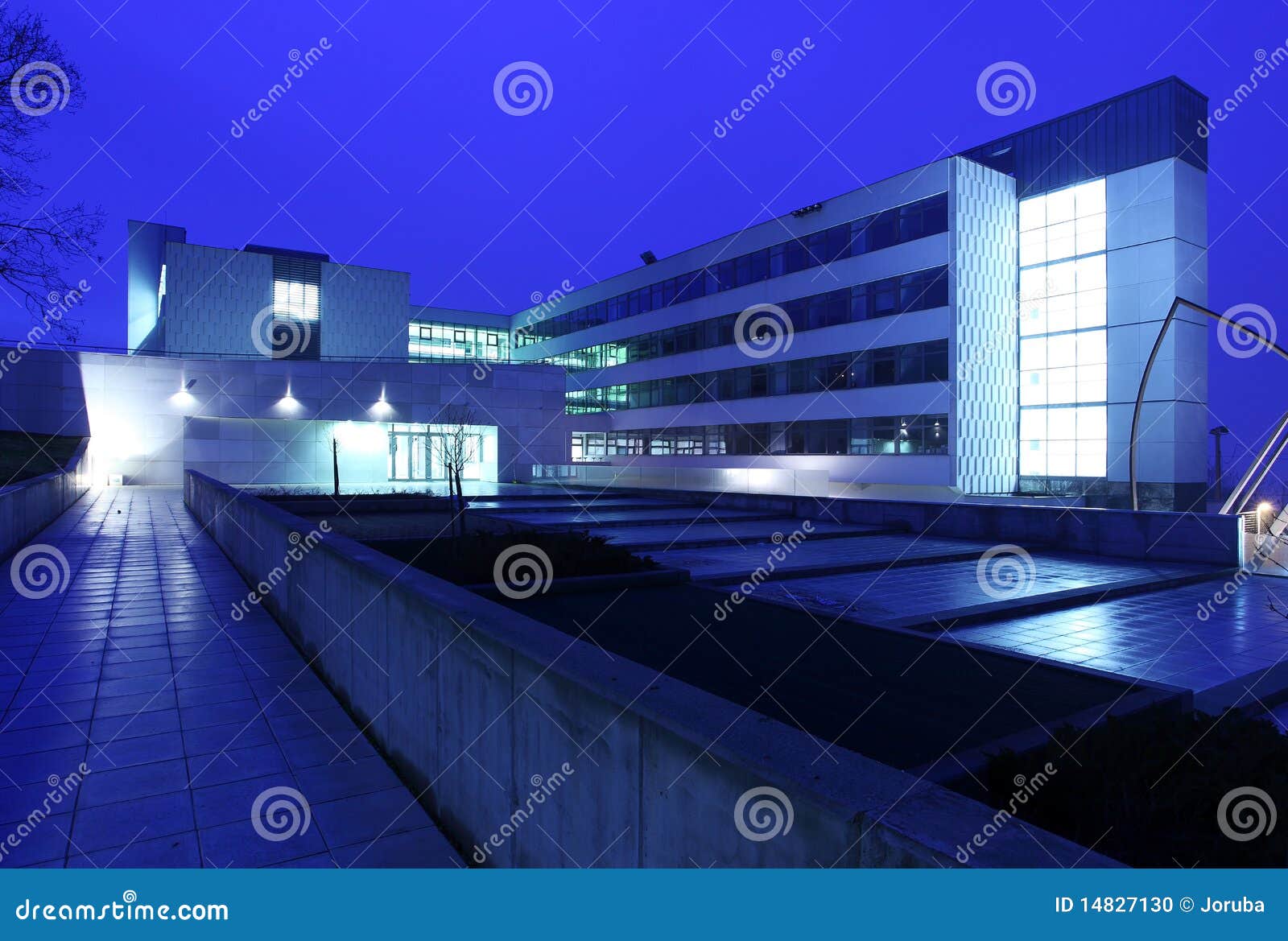 Modern Commercial Building Exterior Stock Photo - Image of night ...