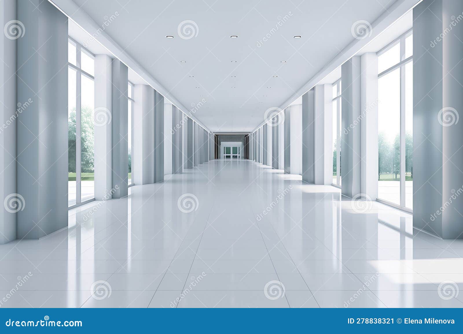 Modern Commercial Building Lobby Corridor. Stock Illustration ...