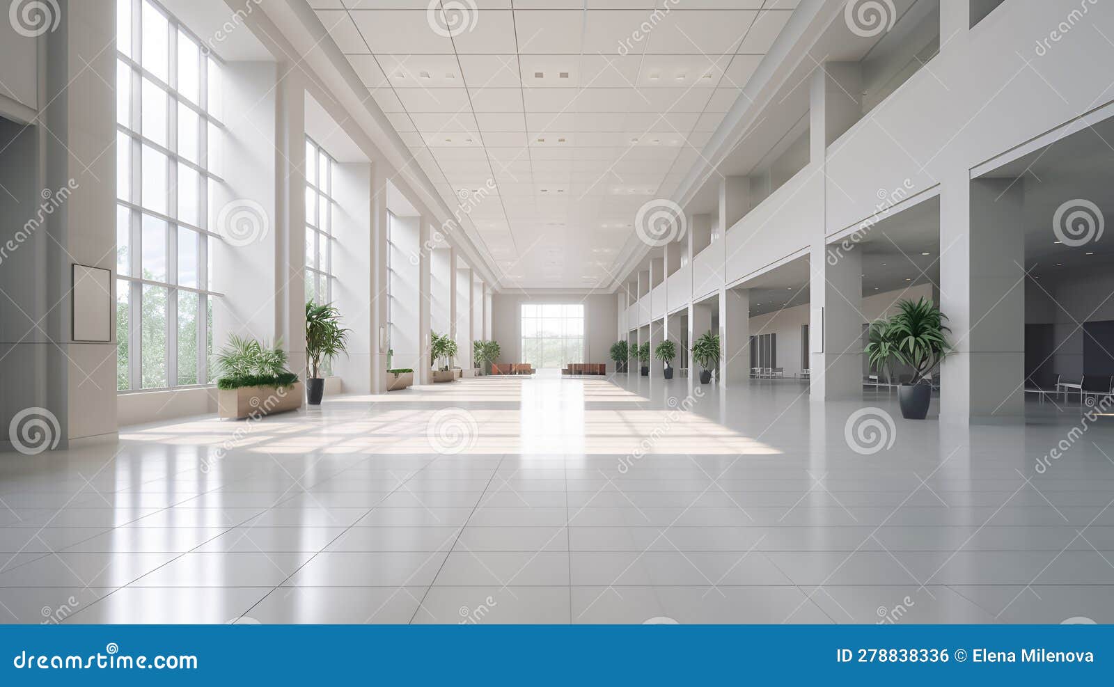 Modern Commercial Building Lobby Corridor Stock Illustration ...
