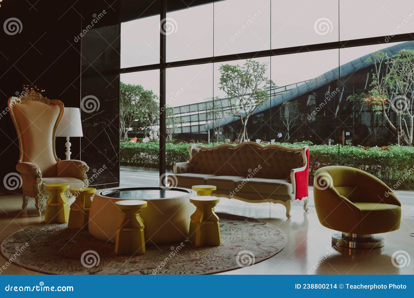 Modern Commercial Building Lobby with a Reception Area Stock Photo ...