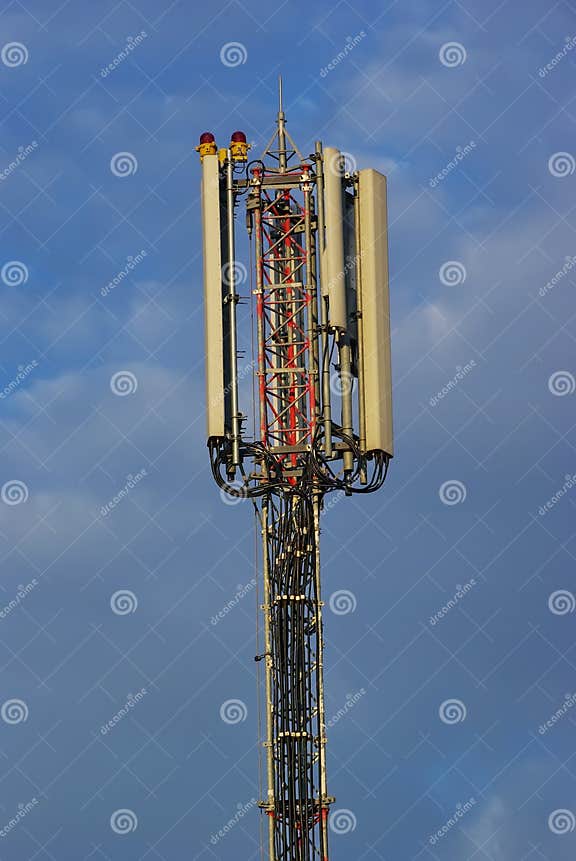 Modern Communication Antenna Stock Image - Image of emitters, clear ...