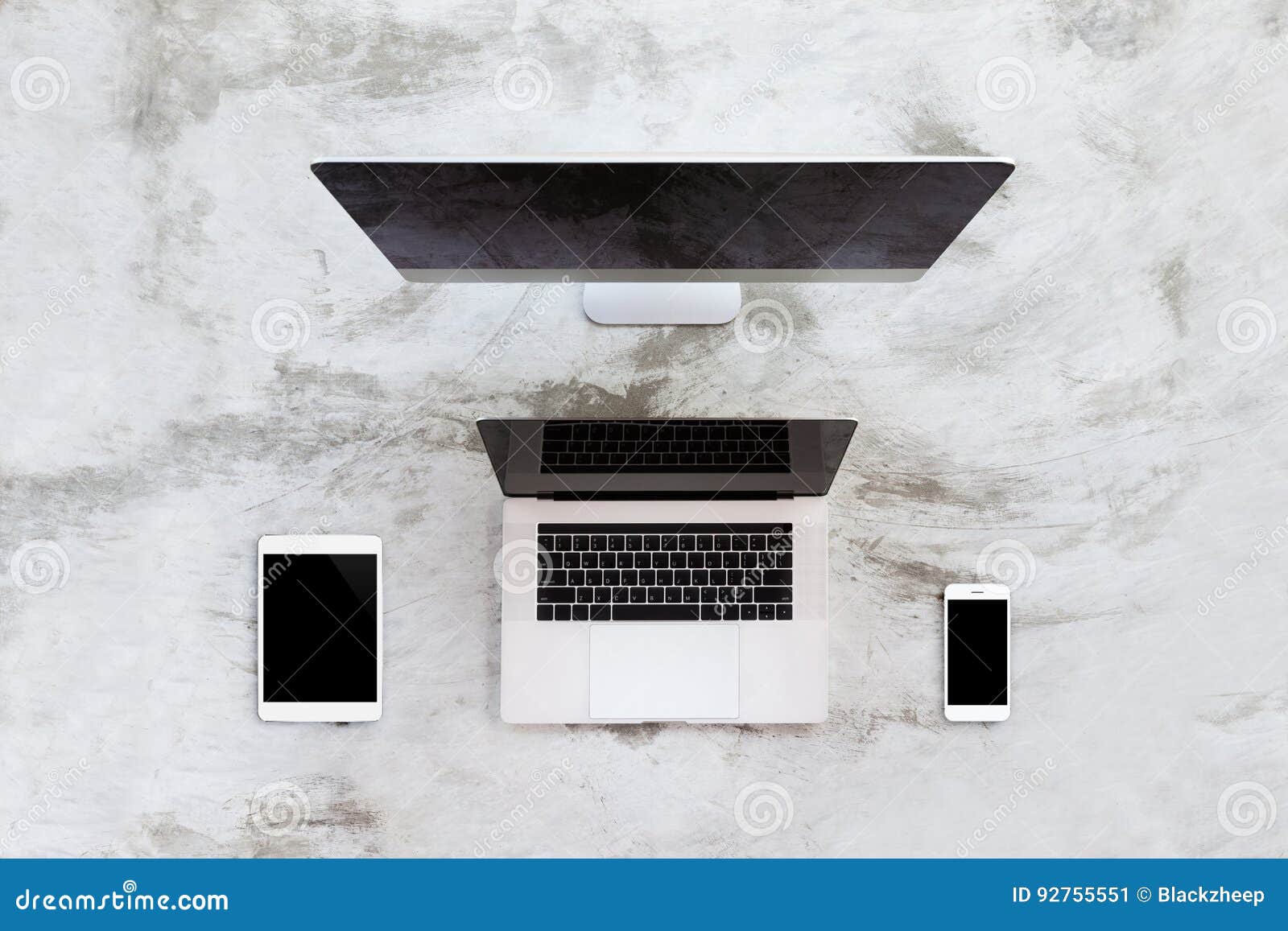 Modern Communication Device on Top View Stock Image - Image of iphone ...