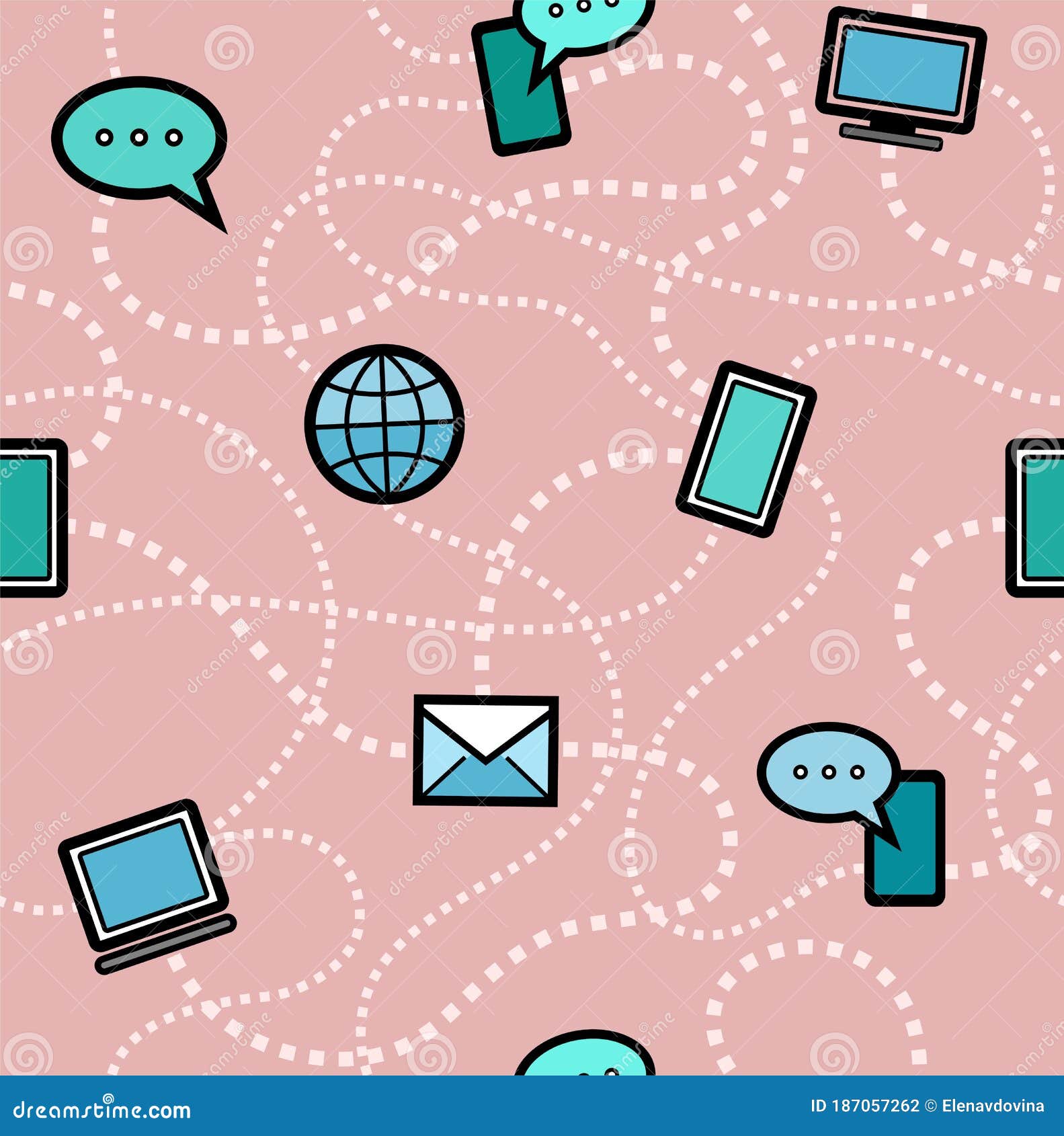 Internet, Seamless Pattern, Pink. Stock Vector - Illustration of pink ...