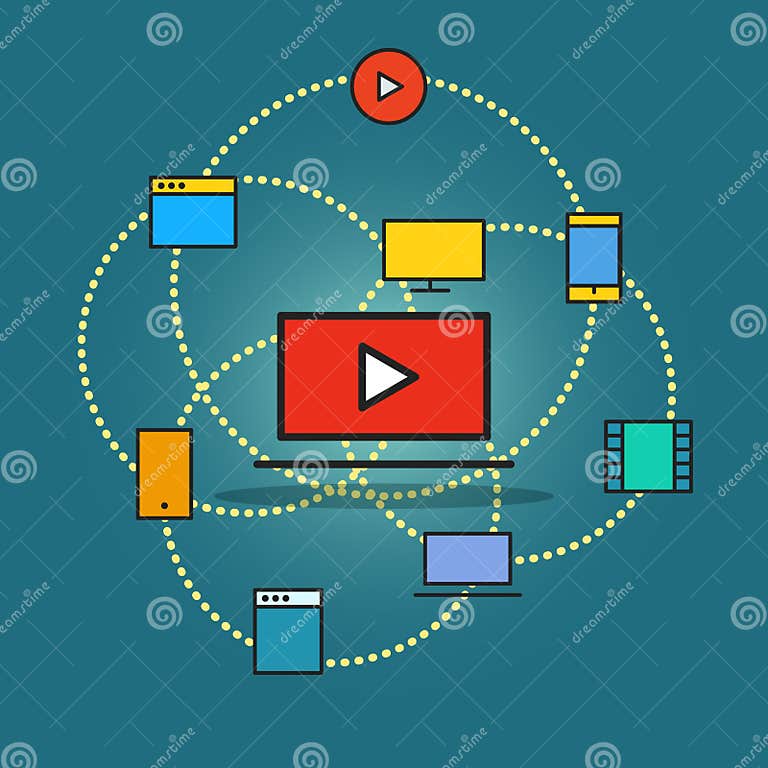 Modern Communication Scheme. Flat Design Stock Vector - Illustration of ...