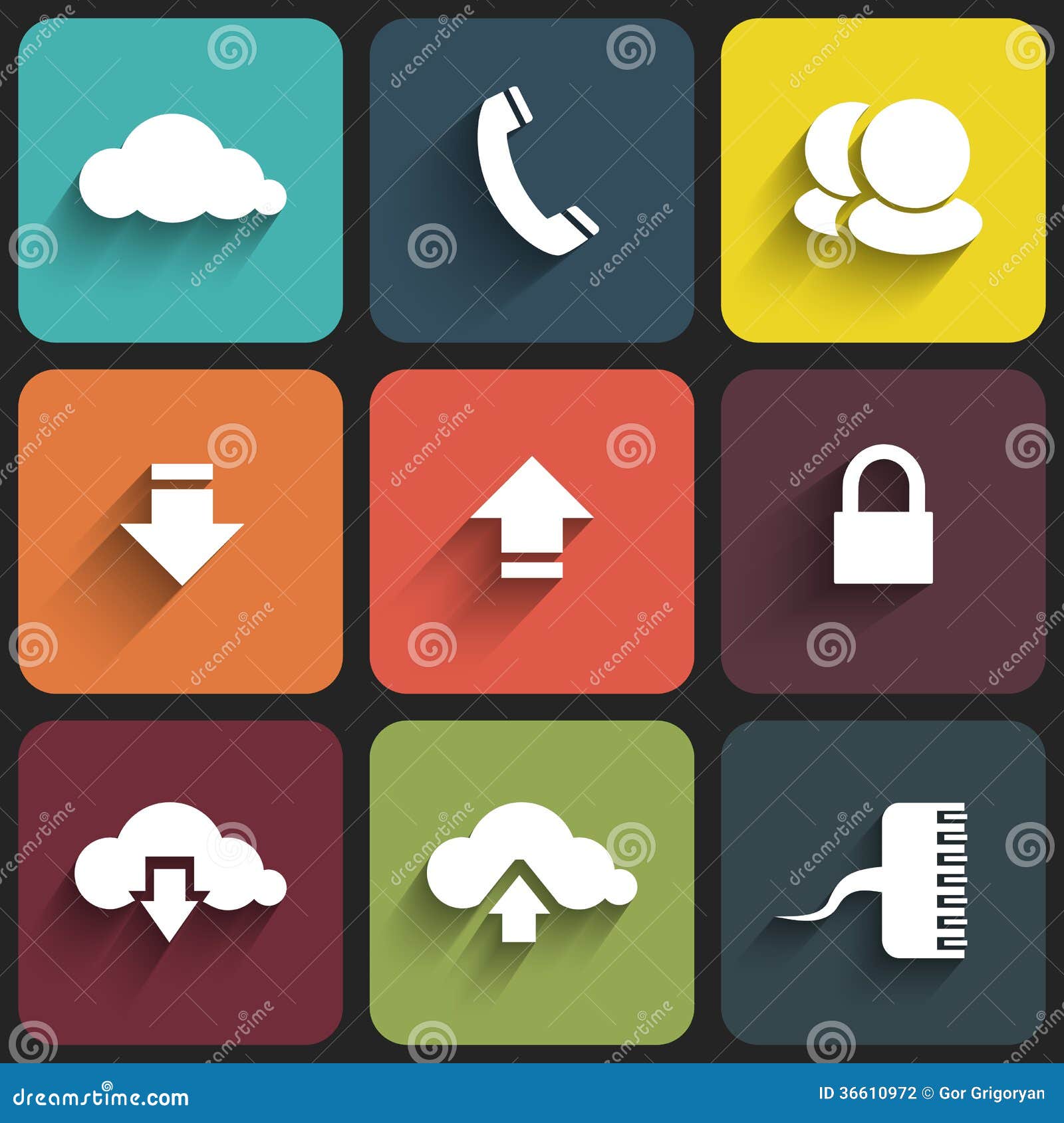 Modern Communication Signs on Color Plates Stock Vector - Illustration ...