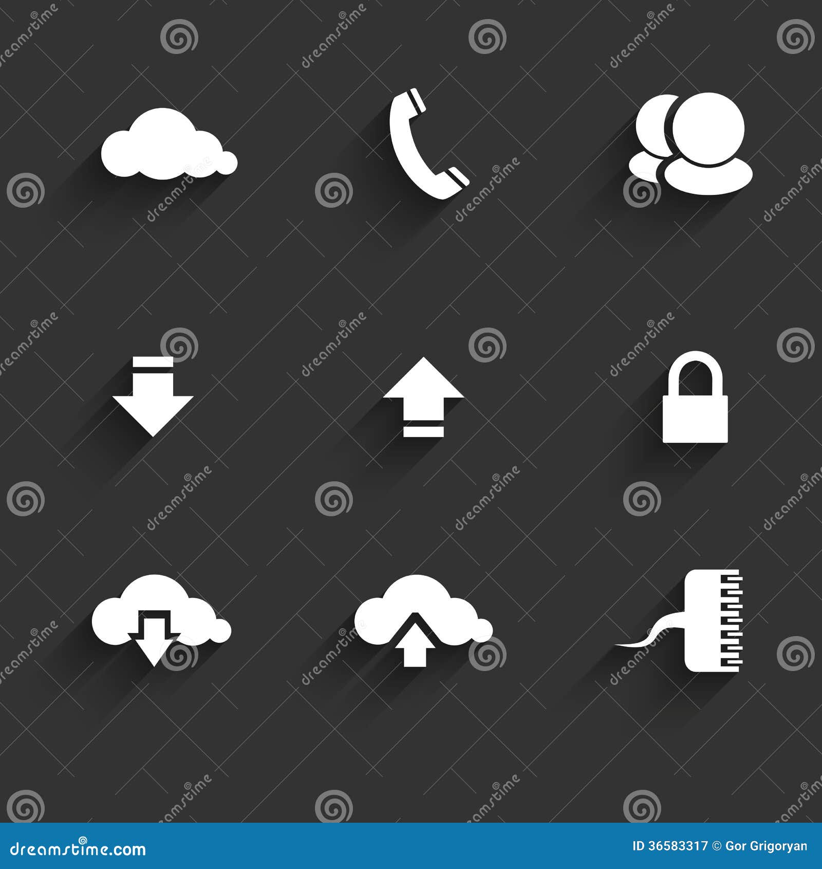 Modern Communication Signs on Dark Gray Stock Vector - Illustration of ...