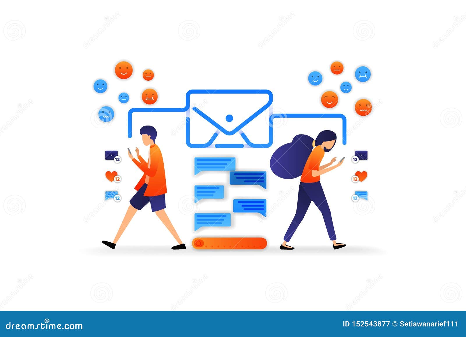 Modern Communication with Technology. Chat Application with Envelope ...