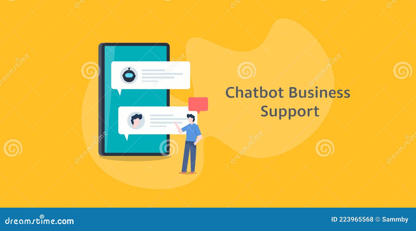 Customer Interacting with Business Chat Bot Assistant on Smartphone ...