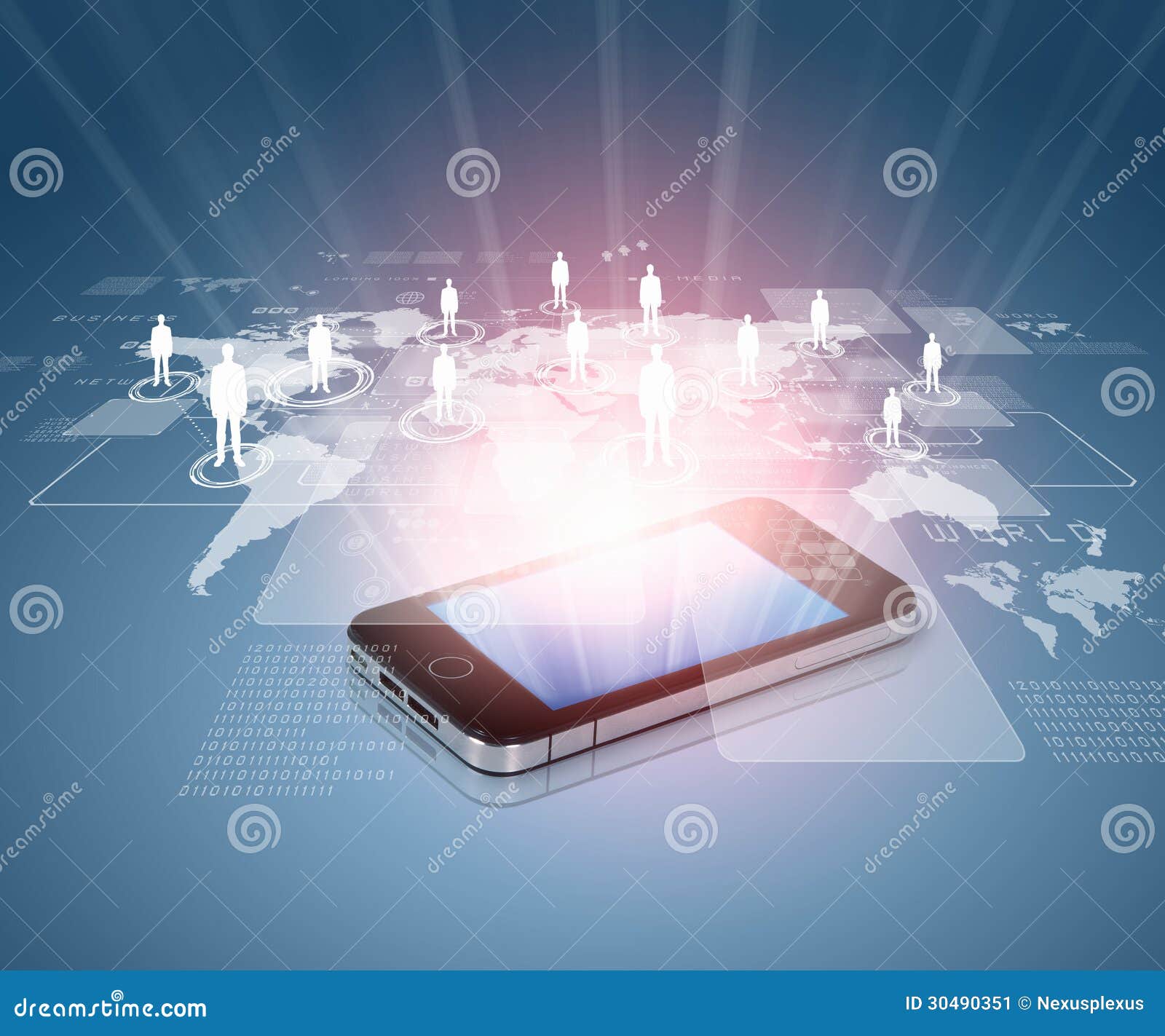 Modern Communication Technology Stock Illustration - Illustration of ...