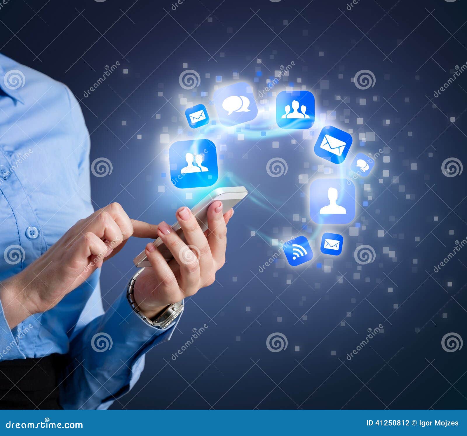 Modern Communication Technology Stock Photo - Image of cloud, social ...