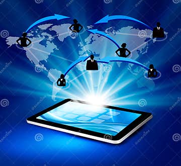 Modern Communication Technology with Tablet Stock Vector - Illustration ...