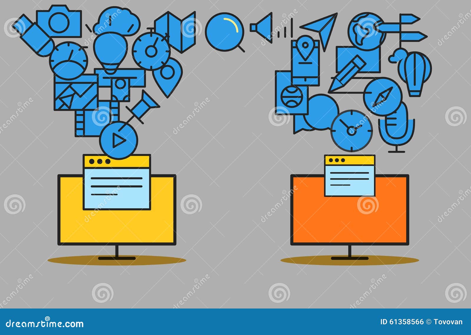 Modern Communication Vector Scheme Stock Vector - Illustration of sign ...