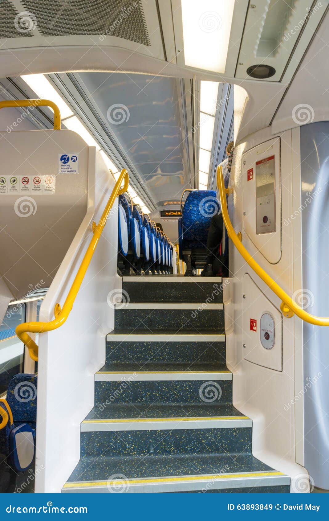 Modern Commuter Train Stairs and Seats Stock Image - Image of double ...