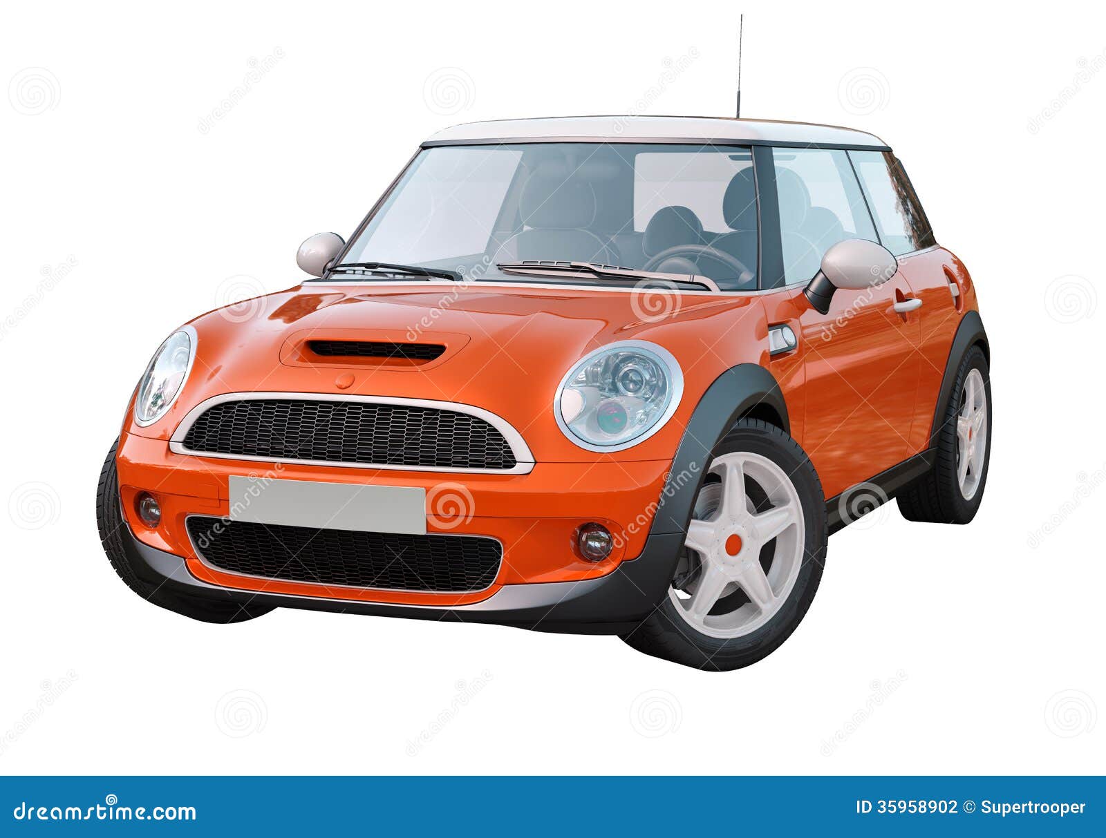 Modern Compact Car Isolated Stock Photo - Image of rapid, little: 35958902