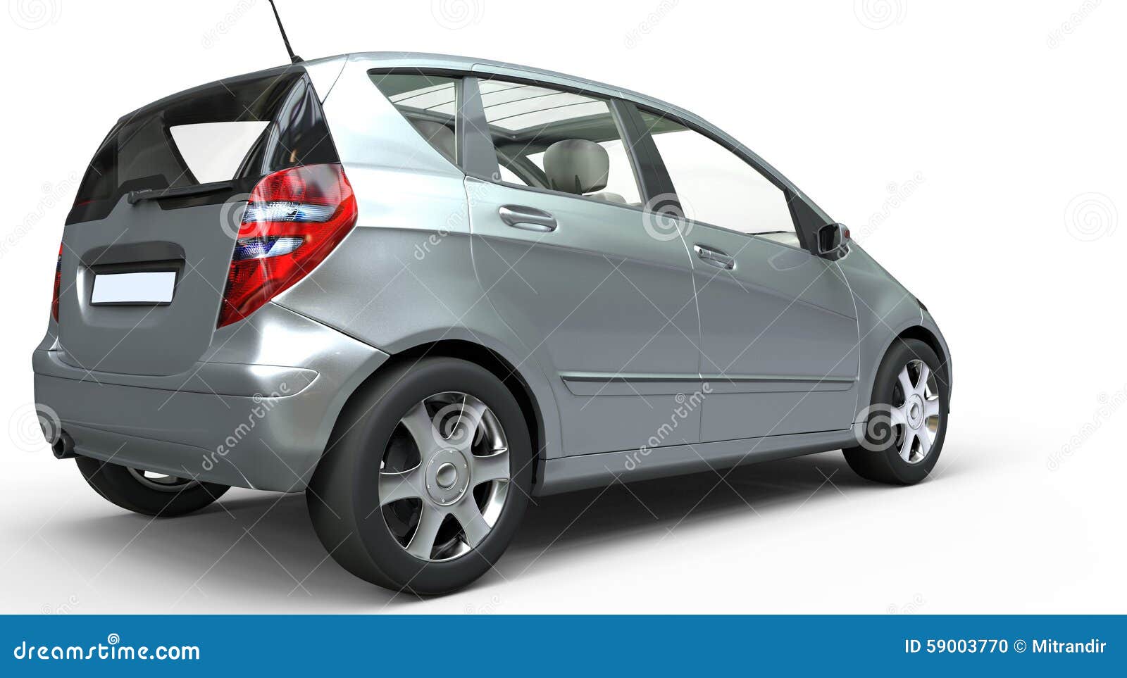 Modern Compact Car - Rear View Stock Photo - Image of automotive, race ...