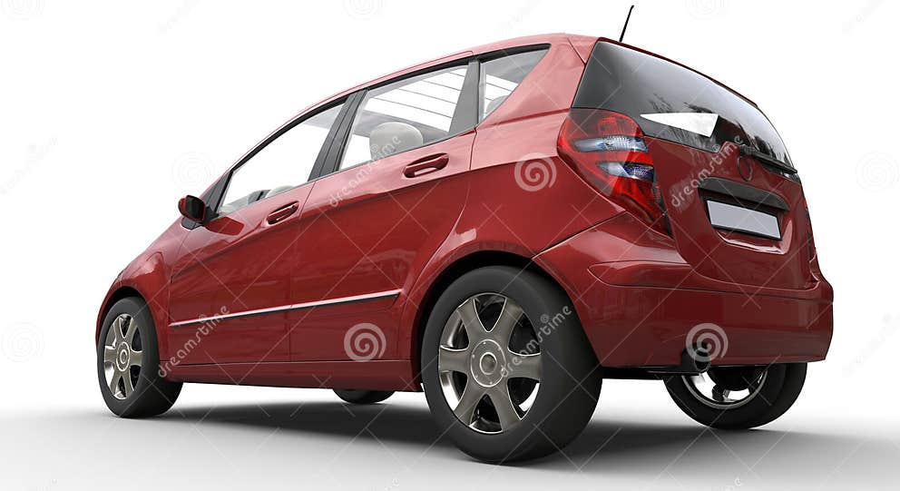 Modern Compact Car Red stock image. Image of power, city - 59003747