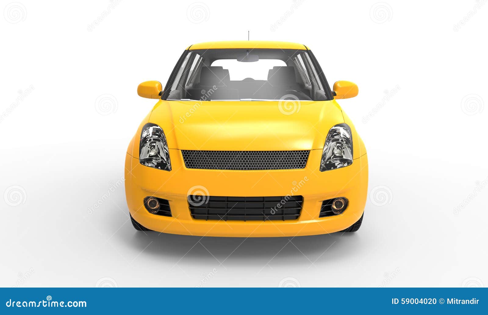 Modern Compact Car Yellow stock photo. Image of automotive - 59004020