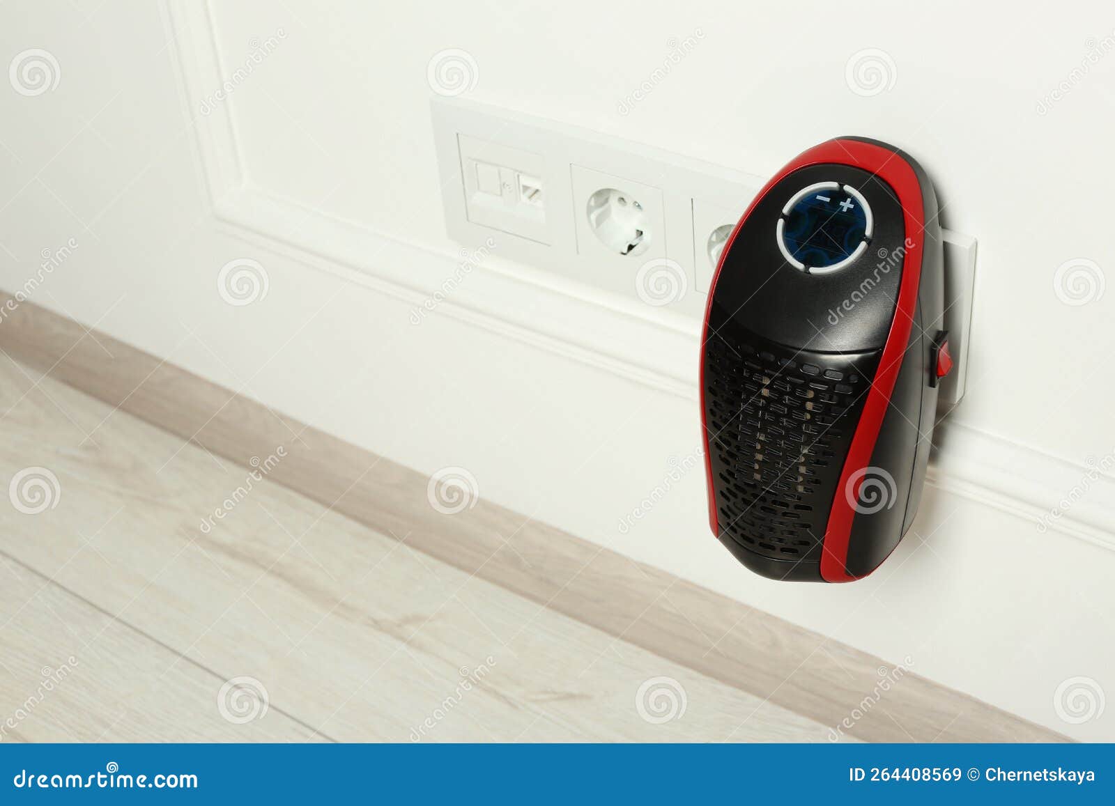 Modern Compact Electric Heater Charging Indoors, Space for Text Stock ...