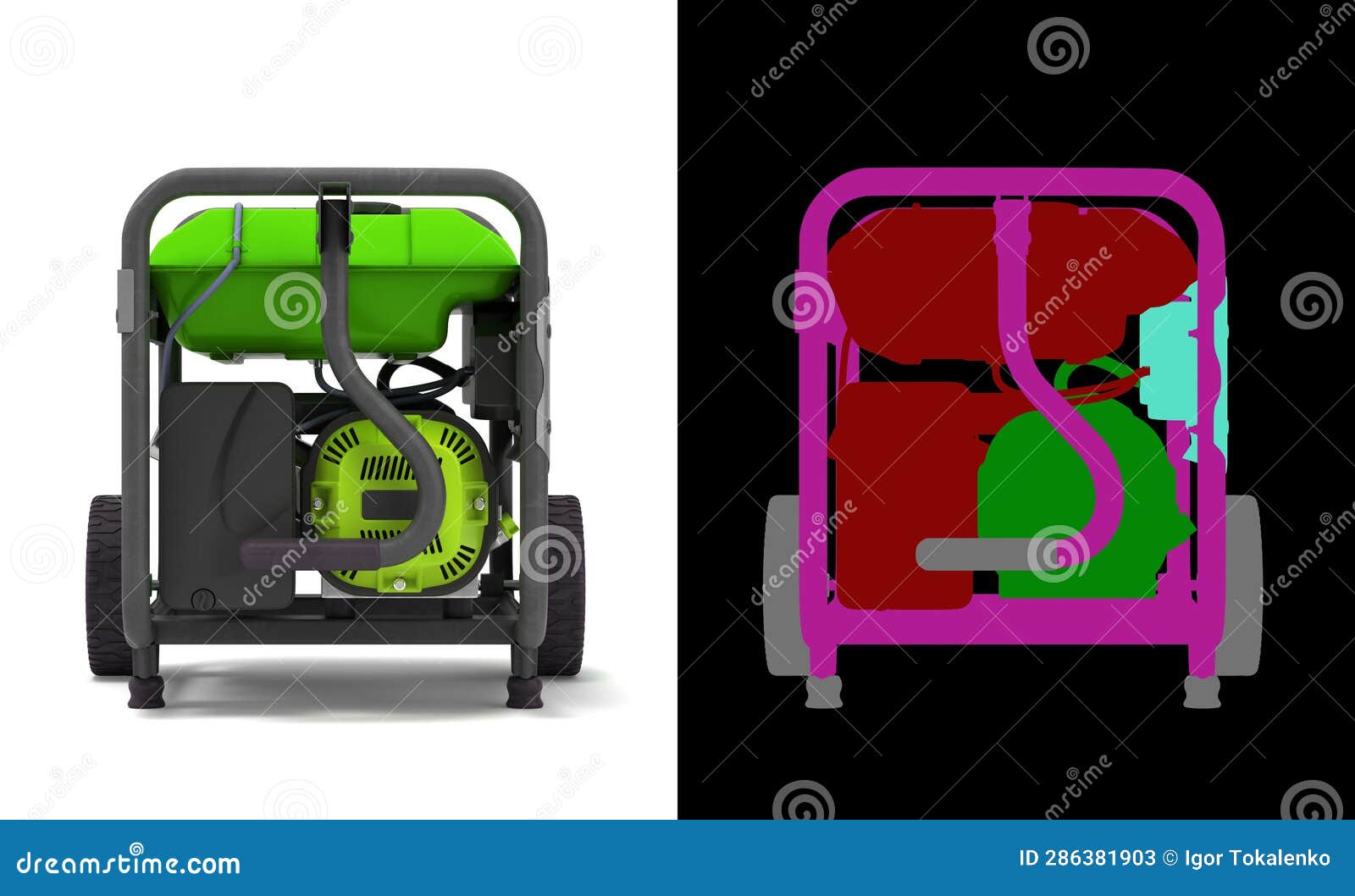 Modern Compact Electrical Generator Left View 3d Render on White with ...