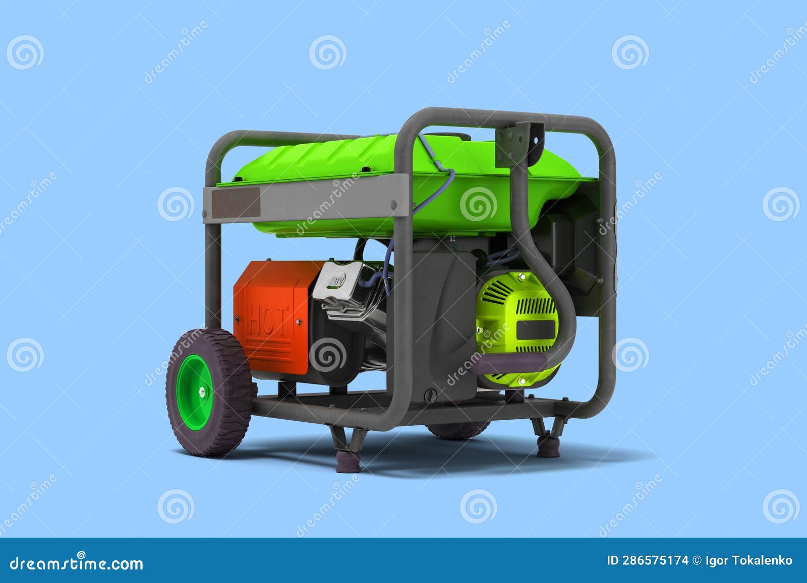 Modern Compact Electrical Generator Perspective Back and Left Side View ...